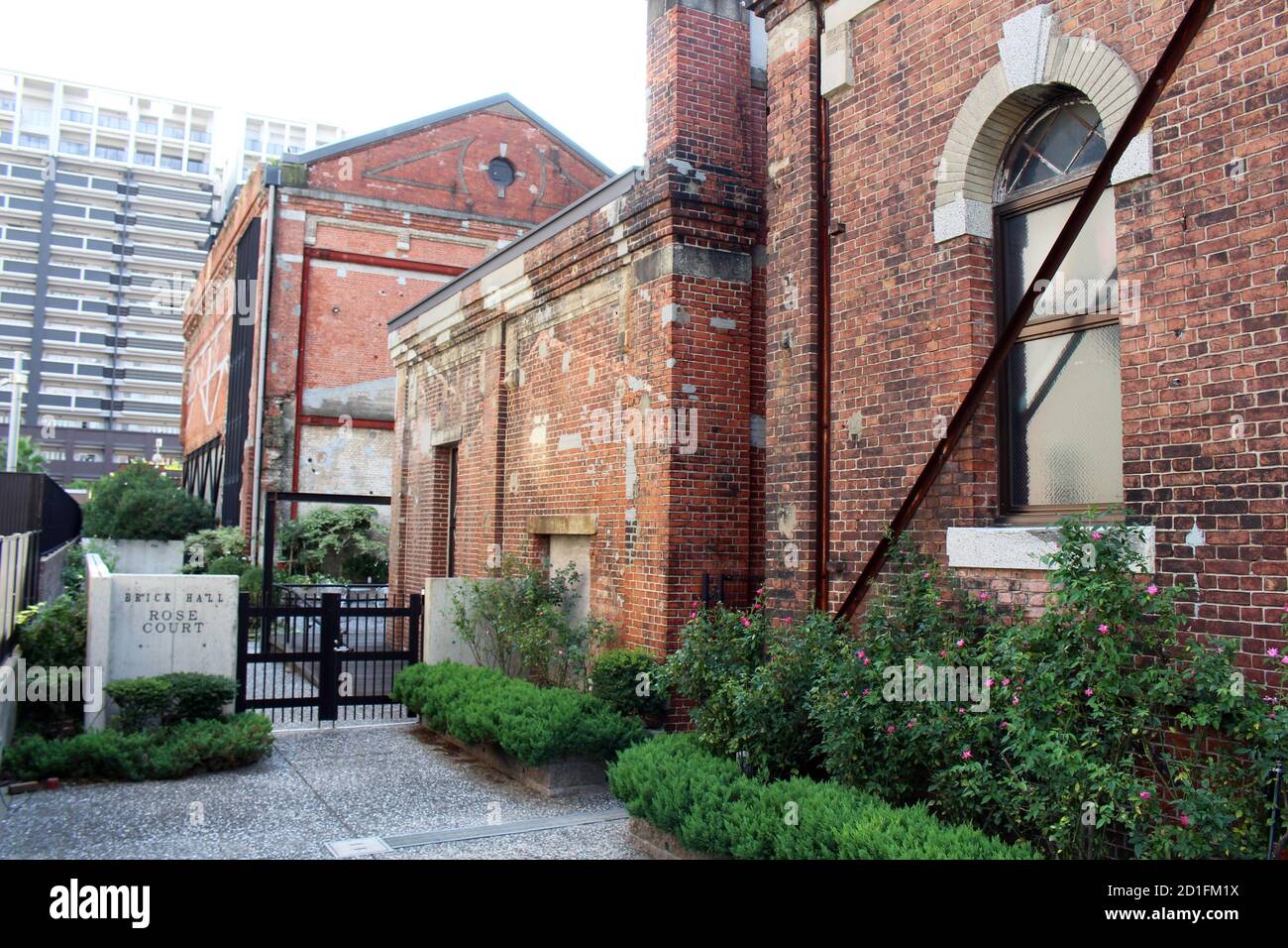 Old colonial buildings with red bricks around Moji Station in ...