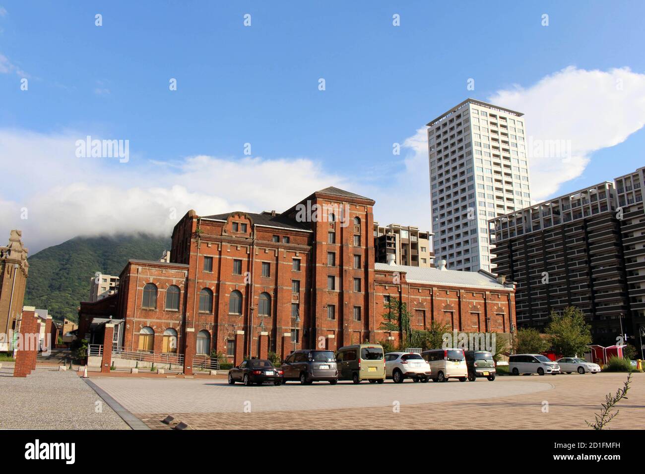 Red bricks walled old colonial building around Moji Station in ...
