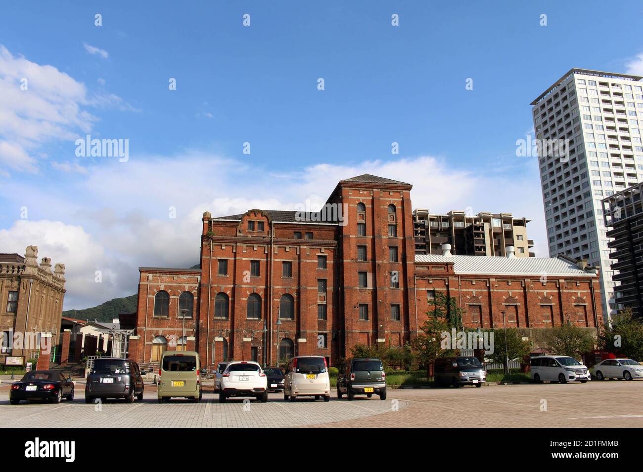 Red bricks walled old colonial building around Moji Station in ...