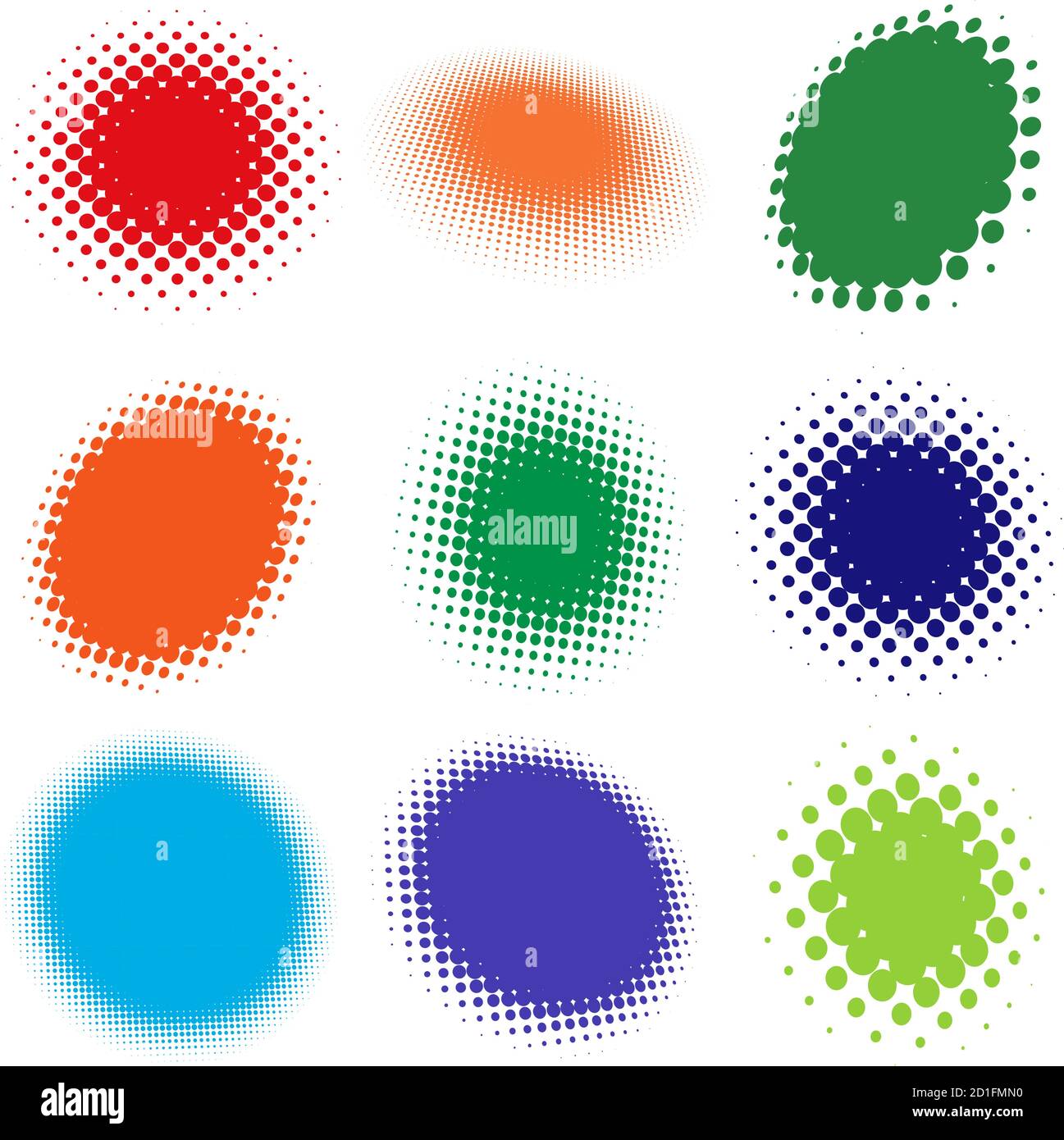 Colorful halftone vector pattern, texture in 3d perspective. Circles ...