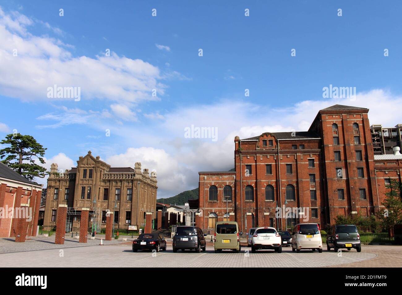 Red bricks walled old colonial building around Moji Station in ...