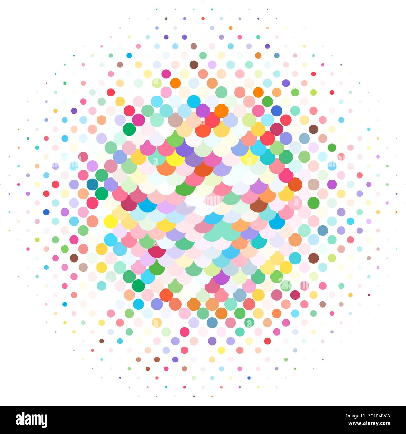 Random colorful dots halftone (half-tone) element. Dotted, circles ...