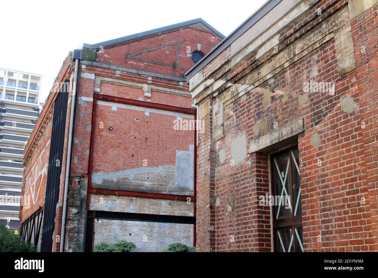Bricks and window of old colonial building around Moji Station in ...