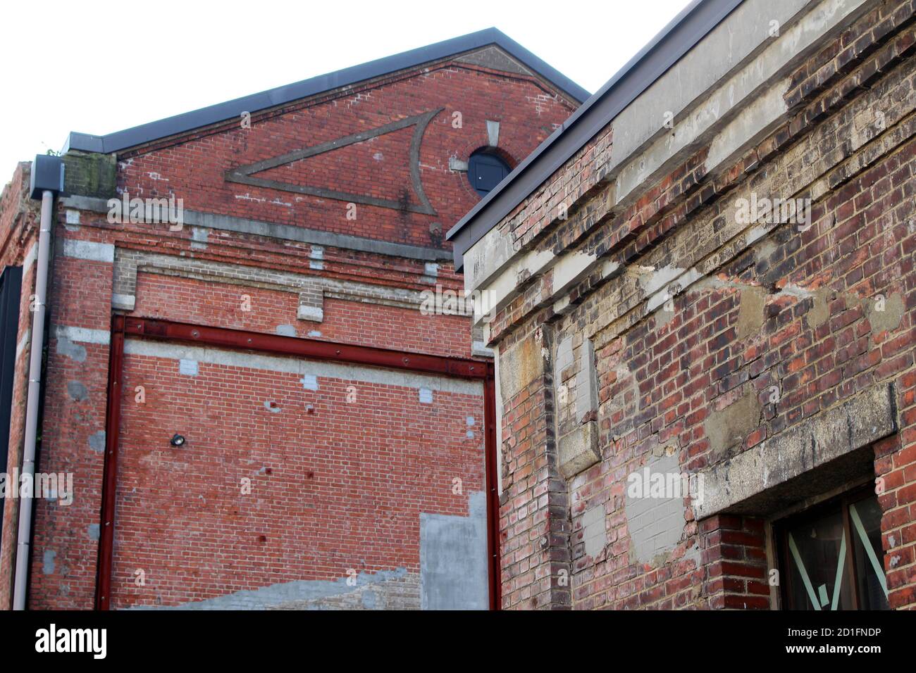 Bricks and window of old colonial building around Moji Station in ...