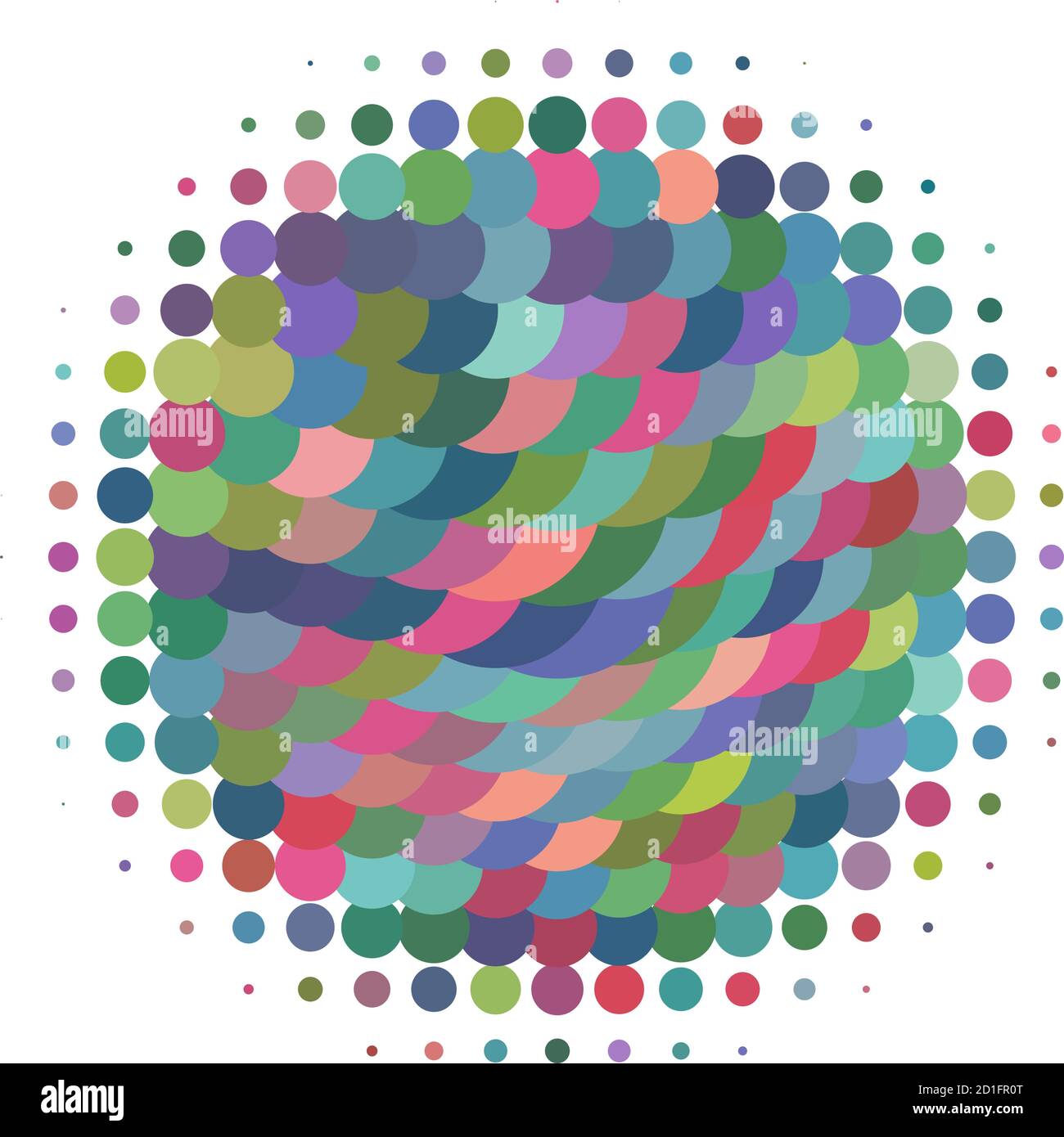Random colorful dots halftone (half-tone) element. Dotted, circles ...