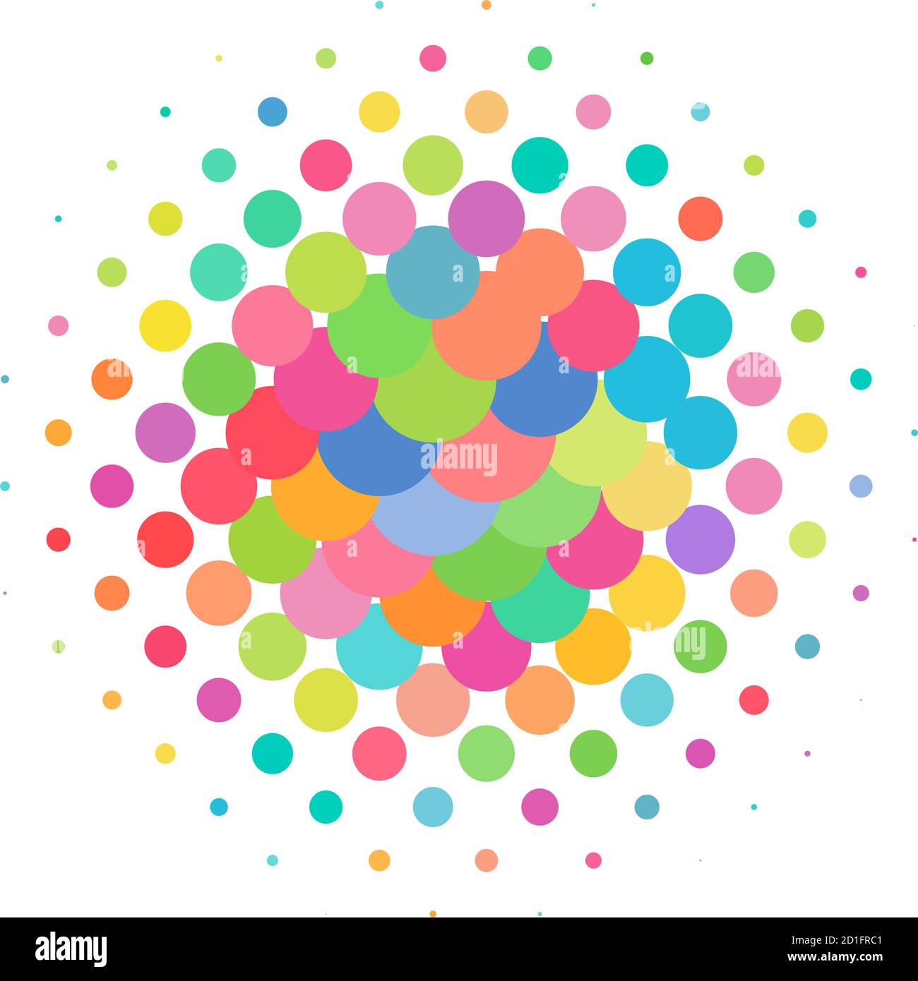 Random colorful dots halftone (half-tone) element. Dotted, circles ...