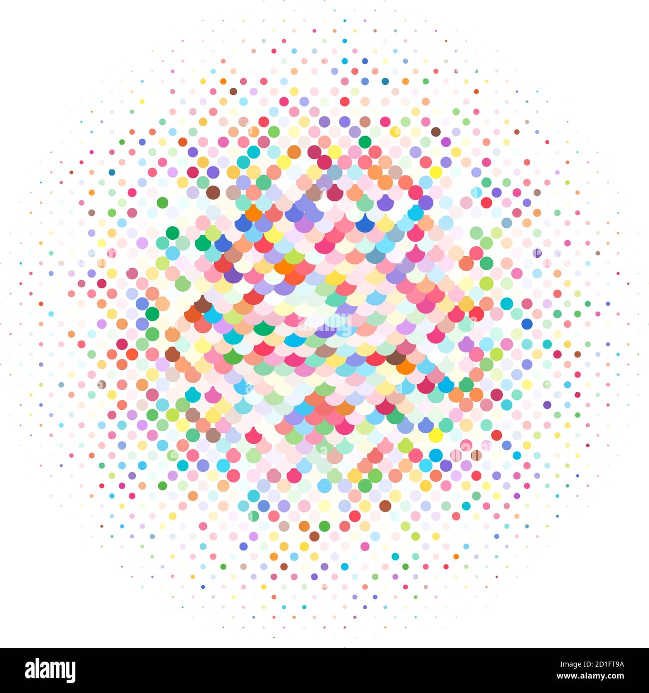 Random colorful dots halftone (half-tone) element. Dotted, circles ...