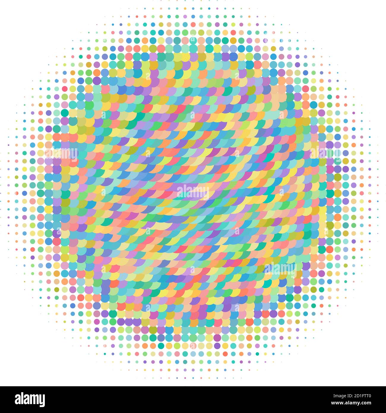 Random colorful dots halftone (half-tone) element. Dotted, circles ...