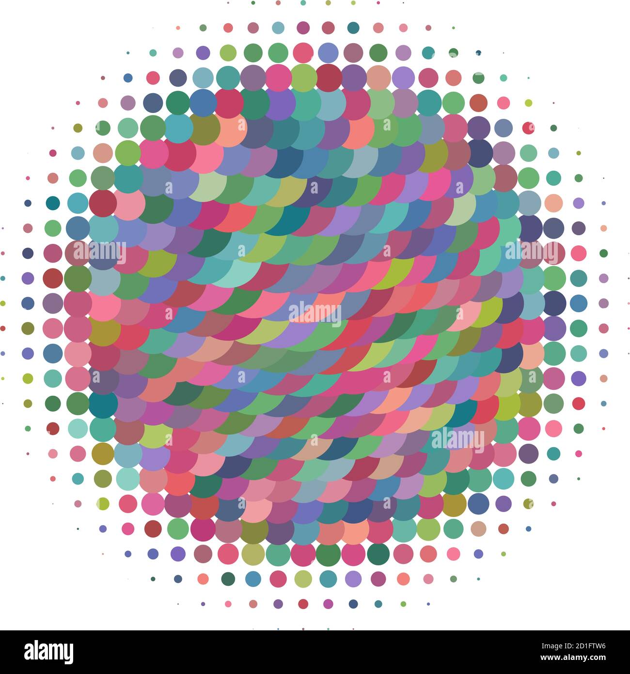 Random colorful dots halftone (half-tone) element. Dotted, circles ...