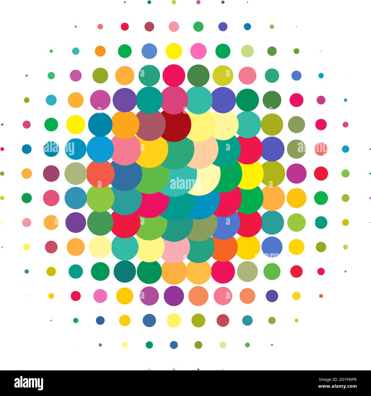 Random colorful dots halftone (half-tone) element. Dotted, circles ...
