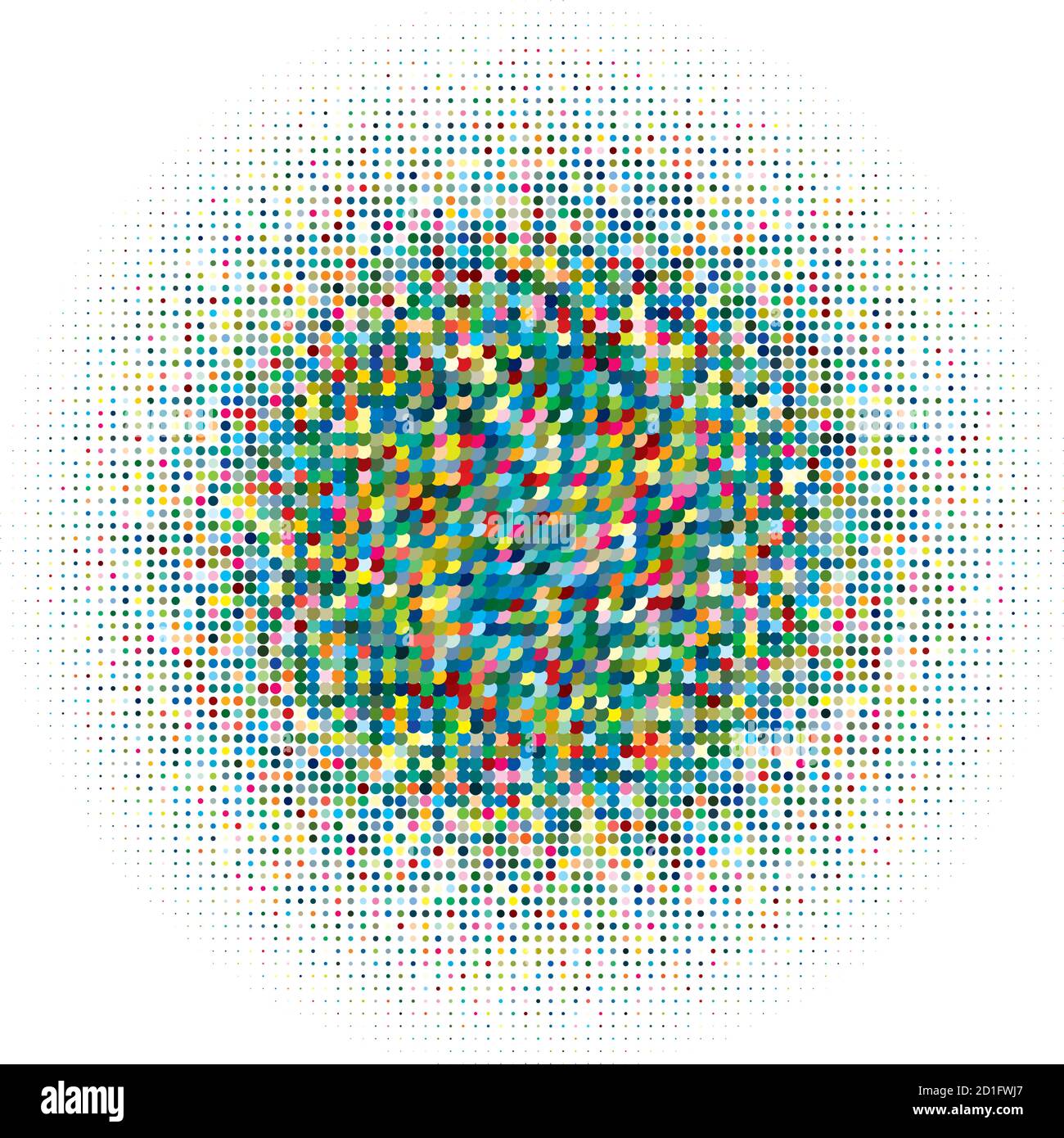 Random colorful dots halftone (half-tone) element. Dotted, circles ...