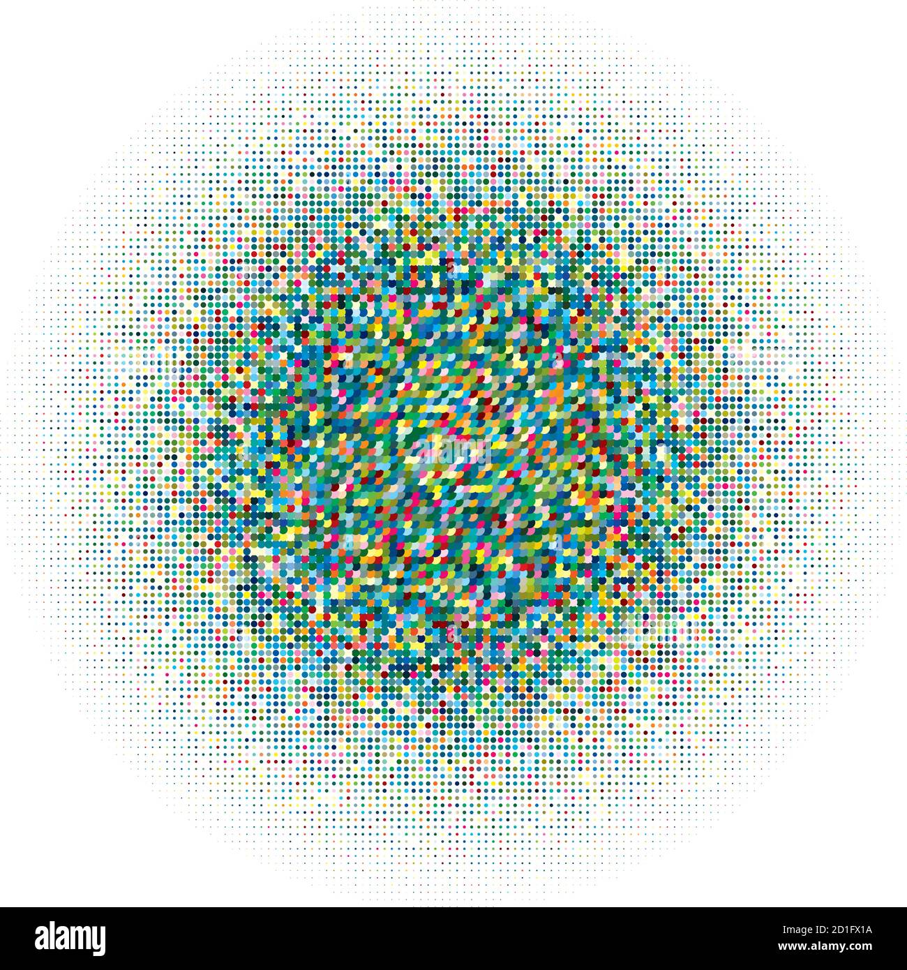 Random colorful dots halftone (half-tone) element. Dotted, circles ...