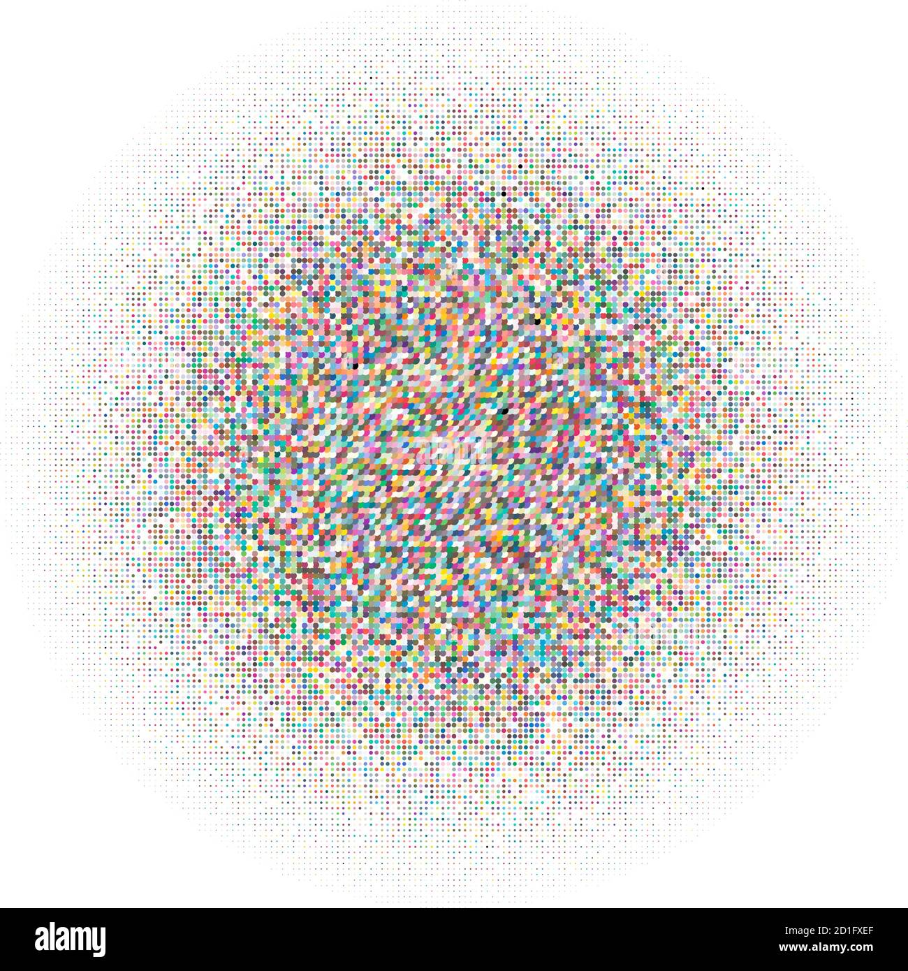 Random colorful dots halftone (half-tone) element. Dotted, circles ...