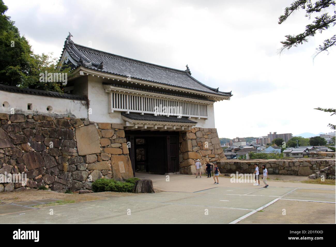 Entrance gate of Okayama-jo or Okayama Castle of Japan. Taken in ...