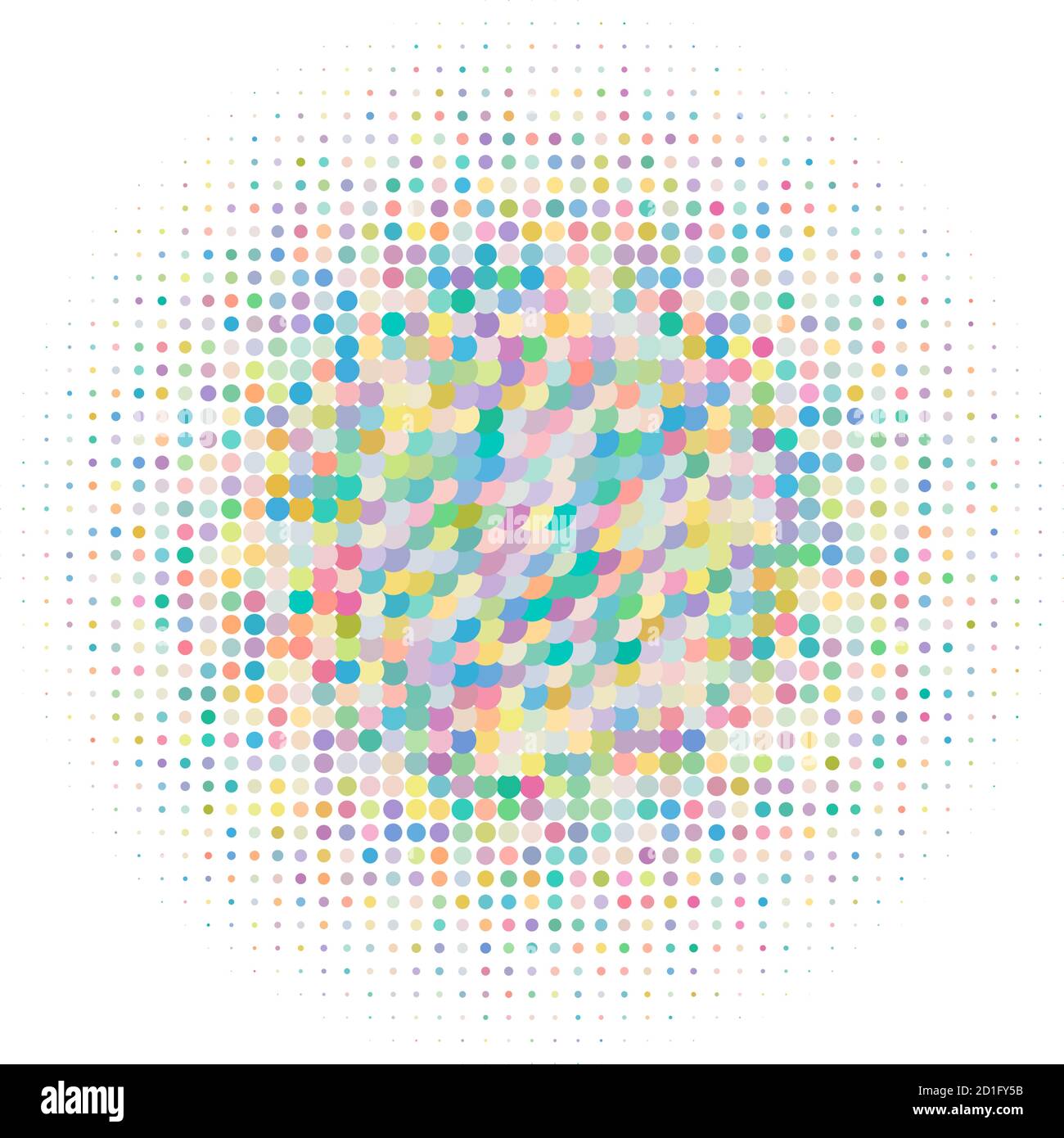 Random colorful dots halftone (half-tone) element. Dotted, circles ...