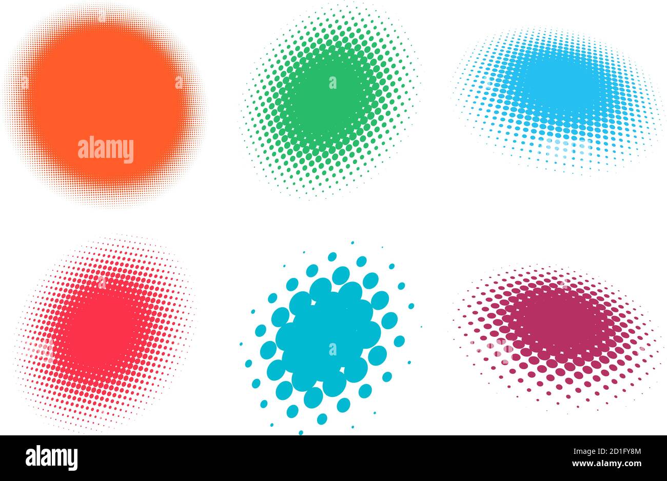 Colorful halftone vector pattern, texture in 3d perspective. Circles ...