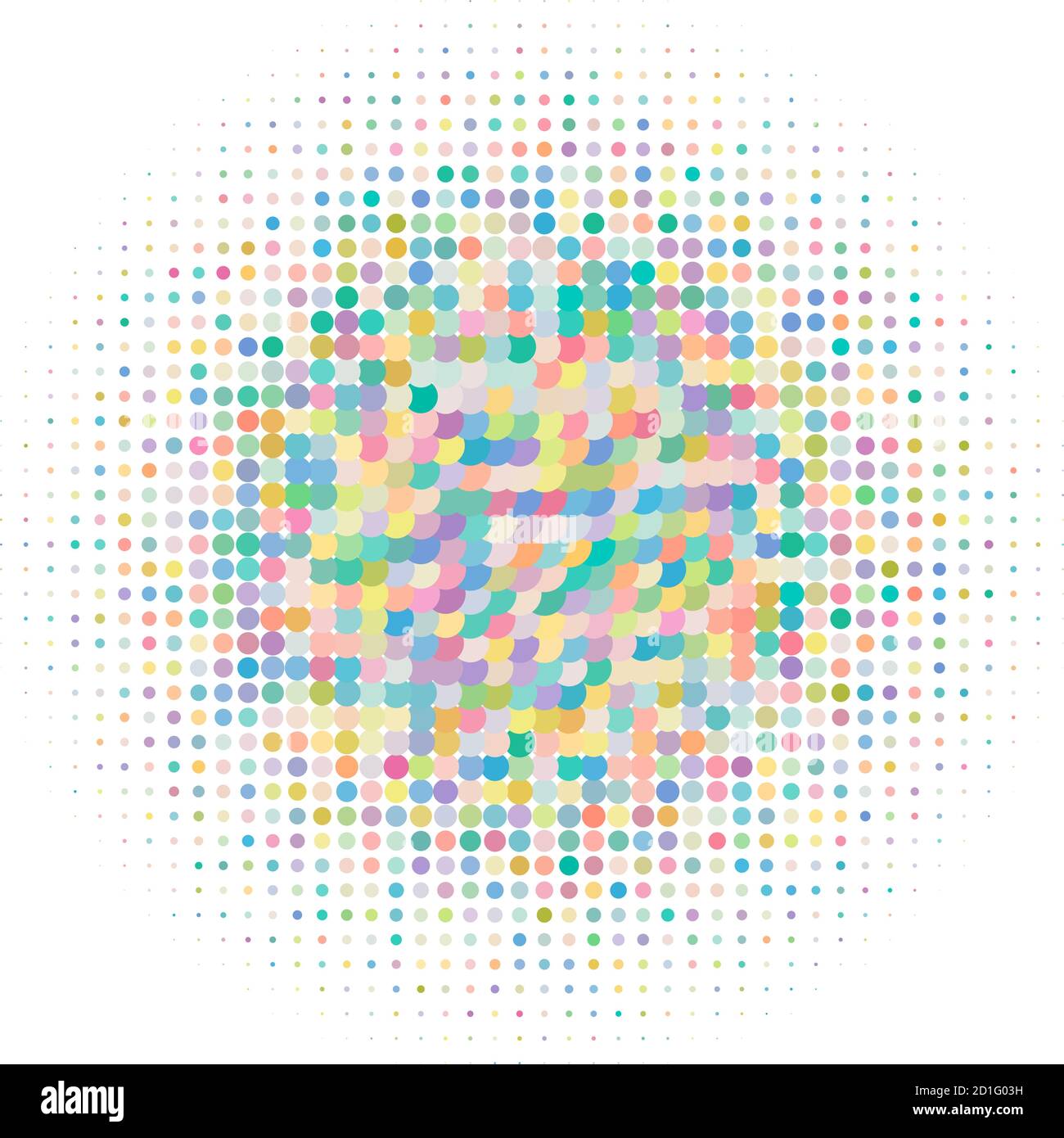 Random colorful dots halftone (half-tone) element. Dotted, circles ...