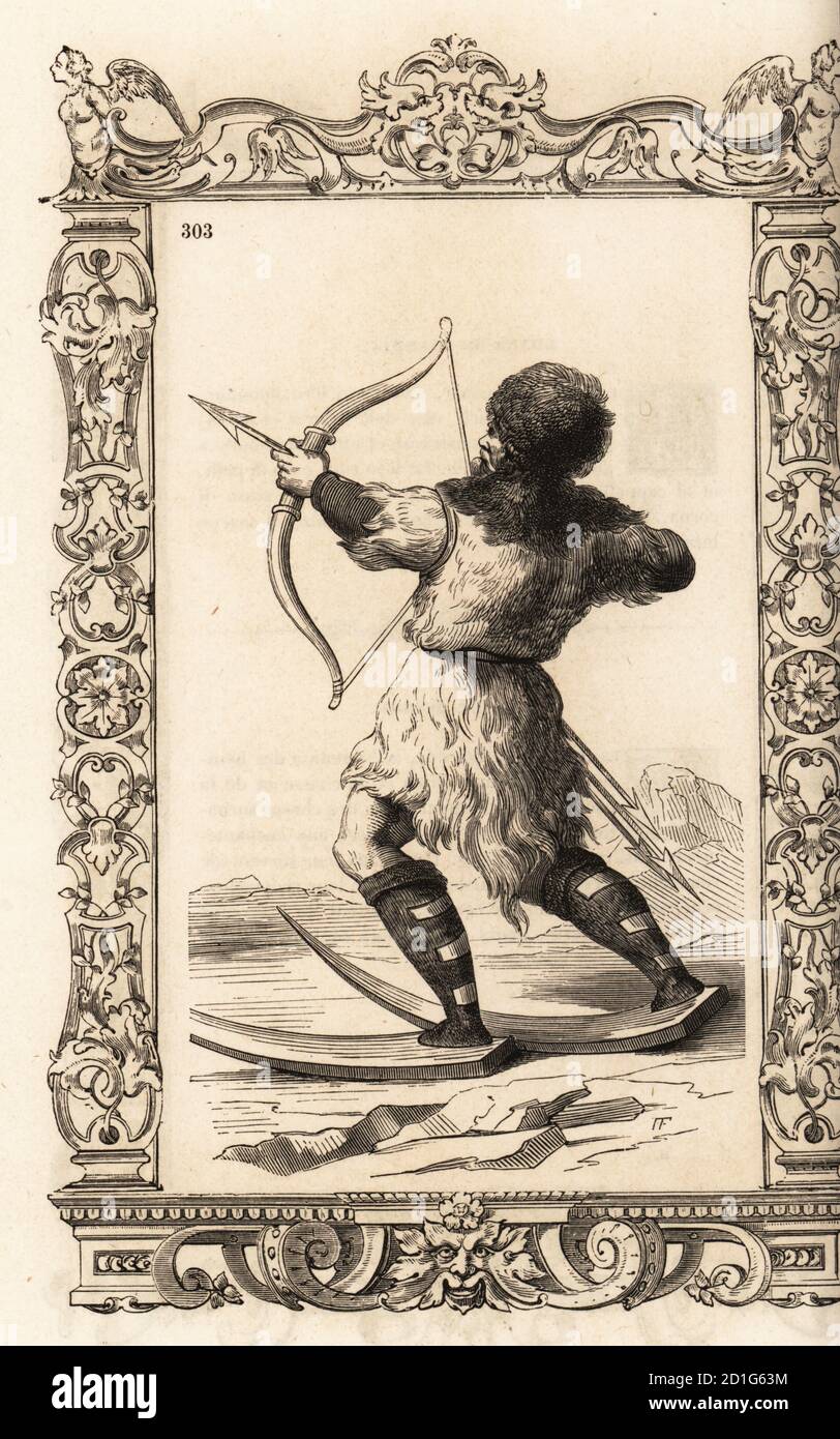 Man of the Fenni people or Screrefennae (skiing Finns). He wears ...
