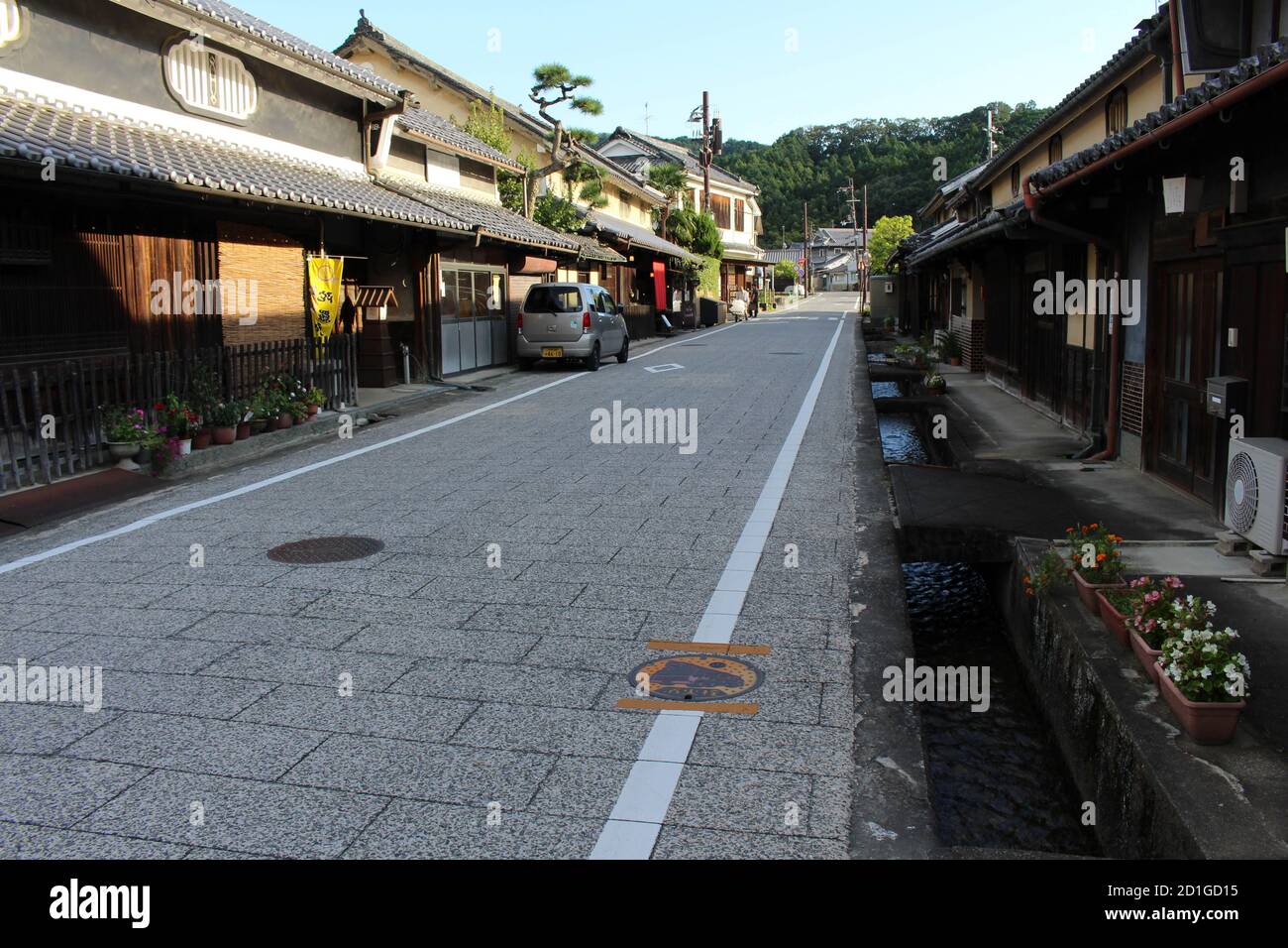 Empty street of old town Oka of Asuka, Japan. Taken in September 2019 ...