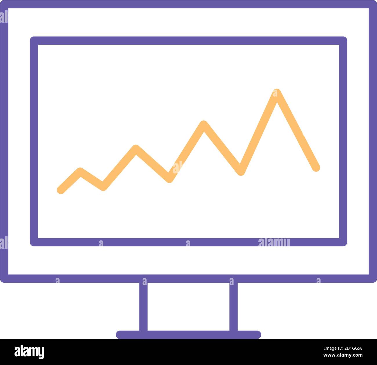 line chart in computer line style icon vector design Stock Vector Image ...