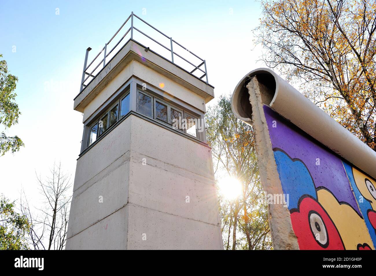 berlin, Forner DDR guard tower still in orginal position for monitoring ...