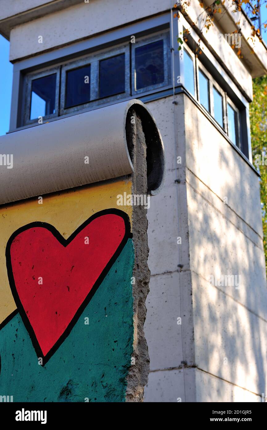 berlin, Forner DDR guard tower still in orginal position for monitoring ...