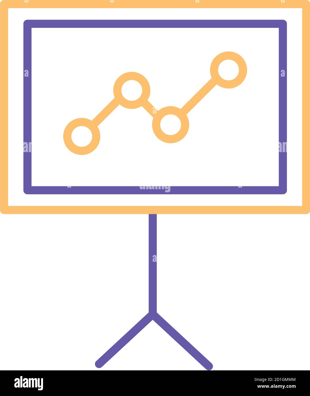 line chart in board line style icon vector design Stock Vector Image ...