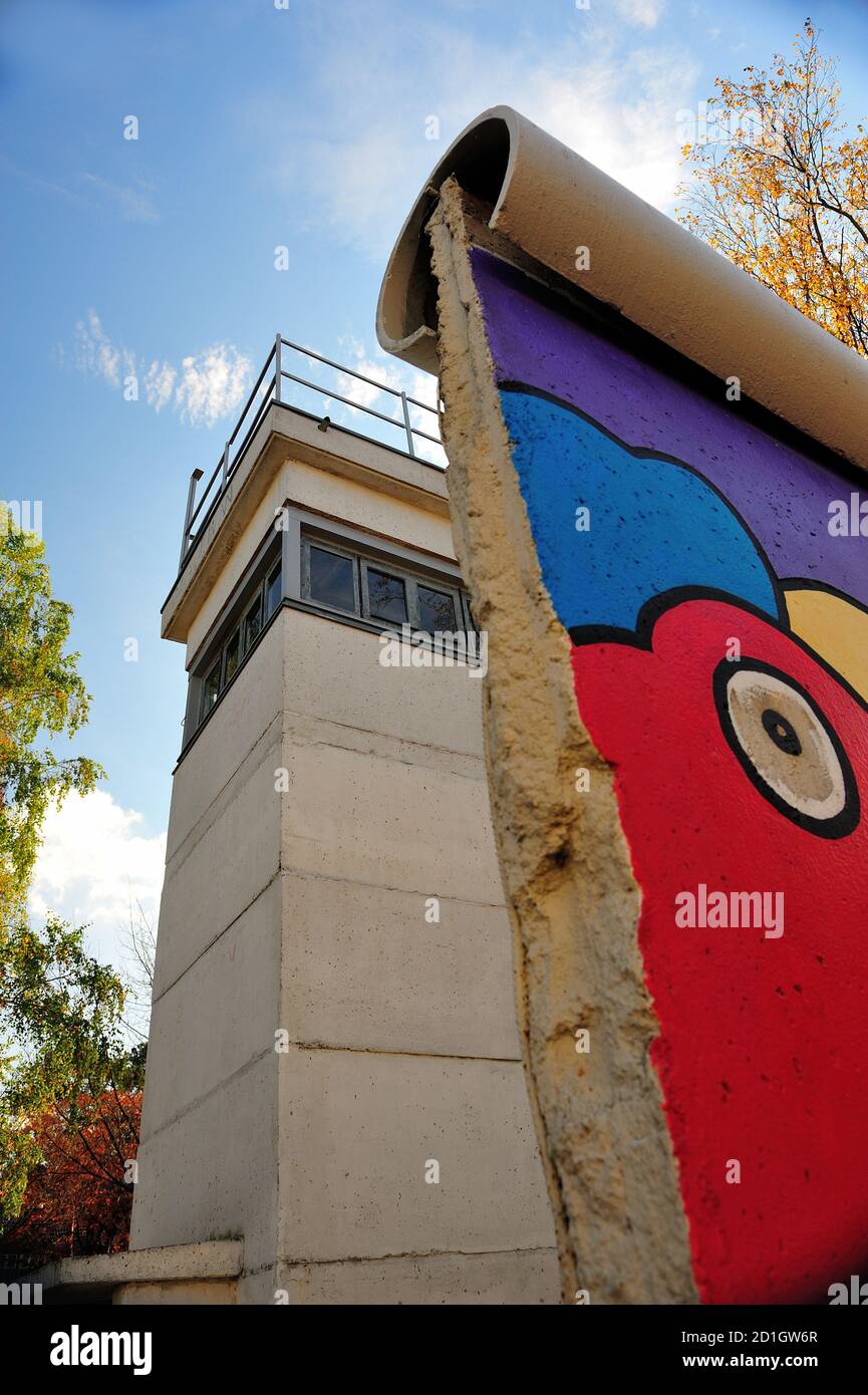 berlin, Forner DDR guard tower still in orginal position for monitoring ...