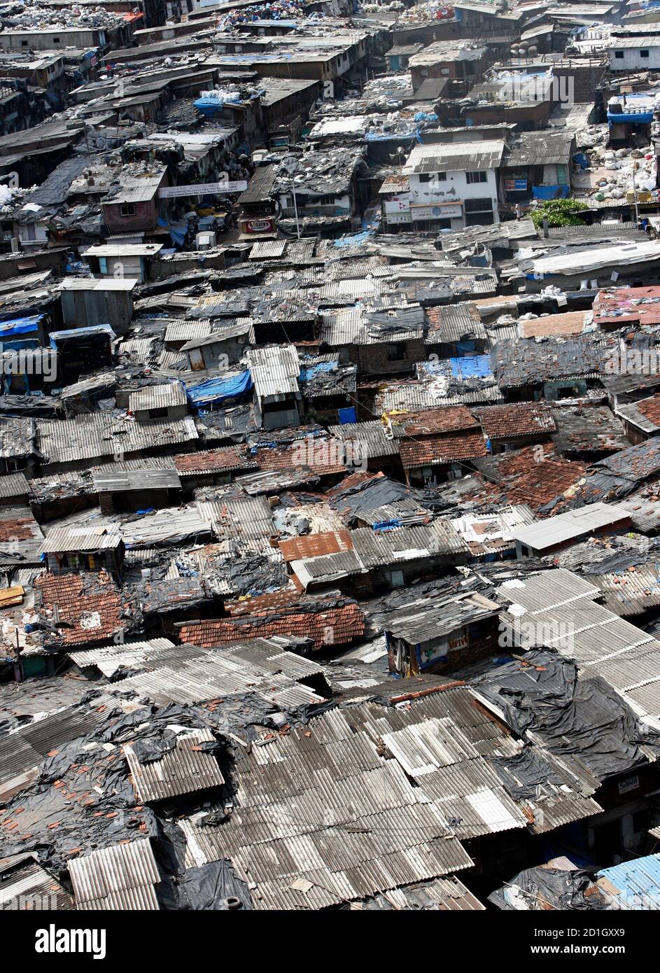 Dharavi slum india aerial view hi-res stock photography and images - Alamy