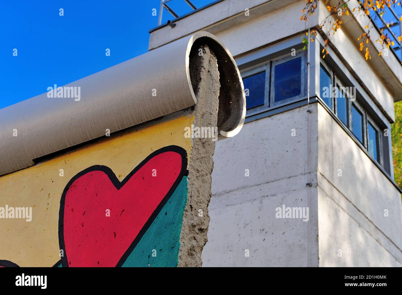 berlin, Forner DDR guard tower still in orginal position for monitoring ...