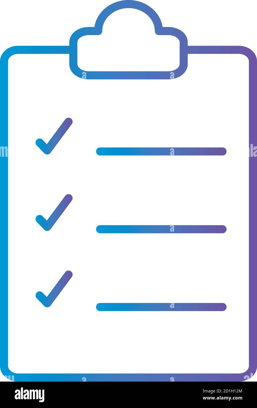 document with check marks gradient style icon vector design Stock Vector Image & Art - Alamy