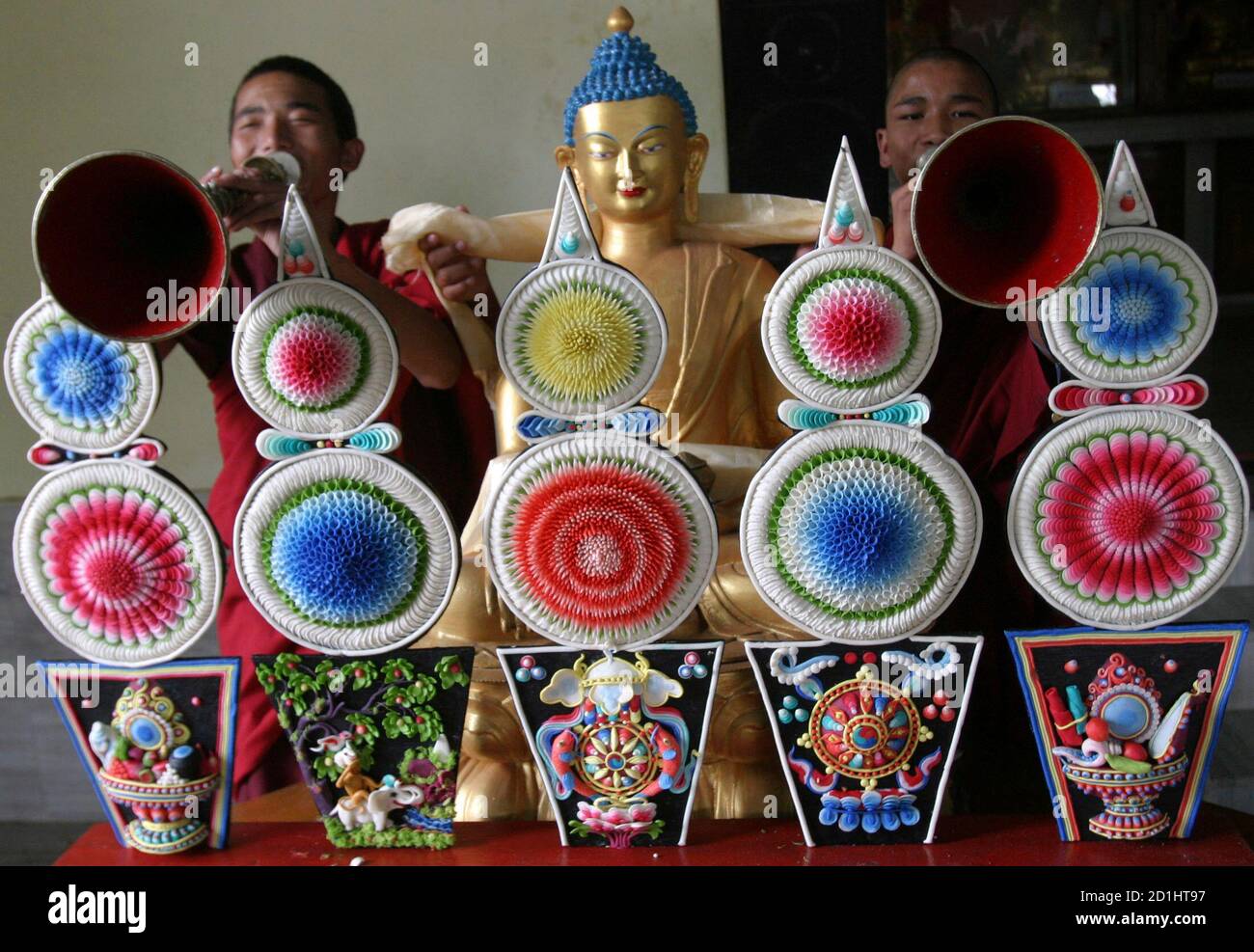 Tibetan Monks Play High Resolution Stock Photography and Images - Alamy
