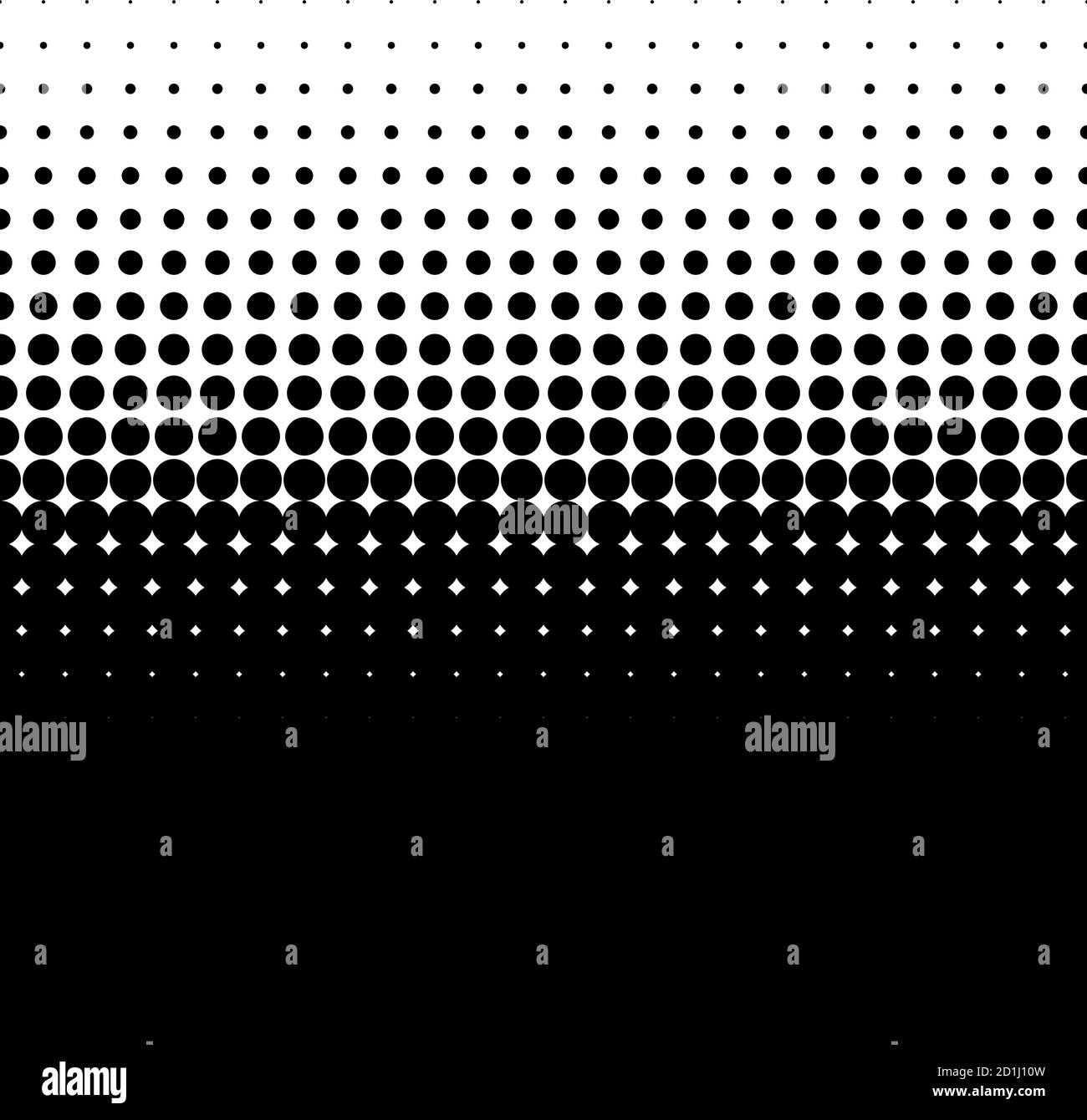 Linear, horizontal halftone vector pattern, texture. Circles, dots ...