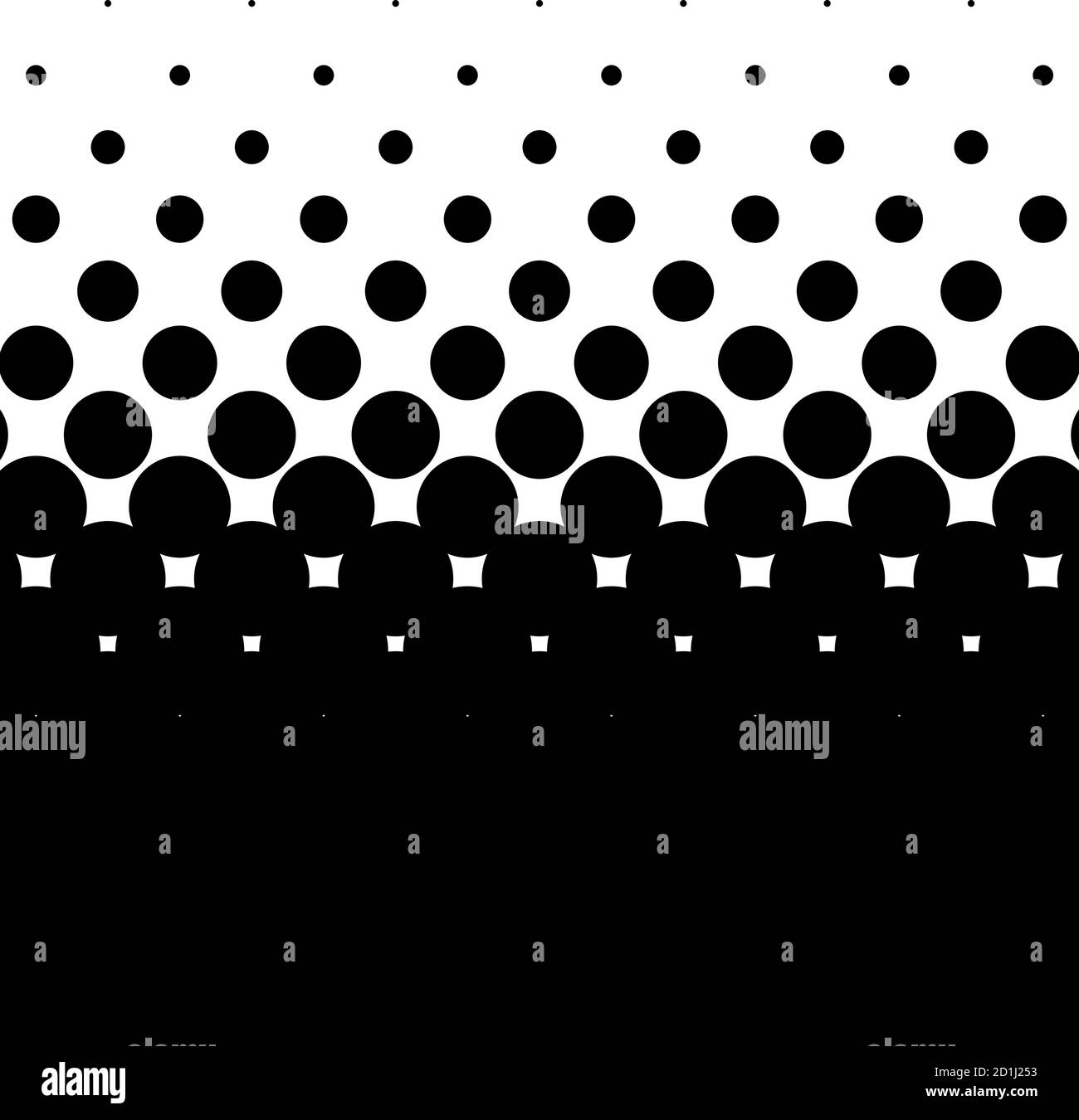 Linear, horizontal halftone vector pattern, texture. Circles, dots ...
