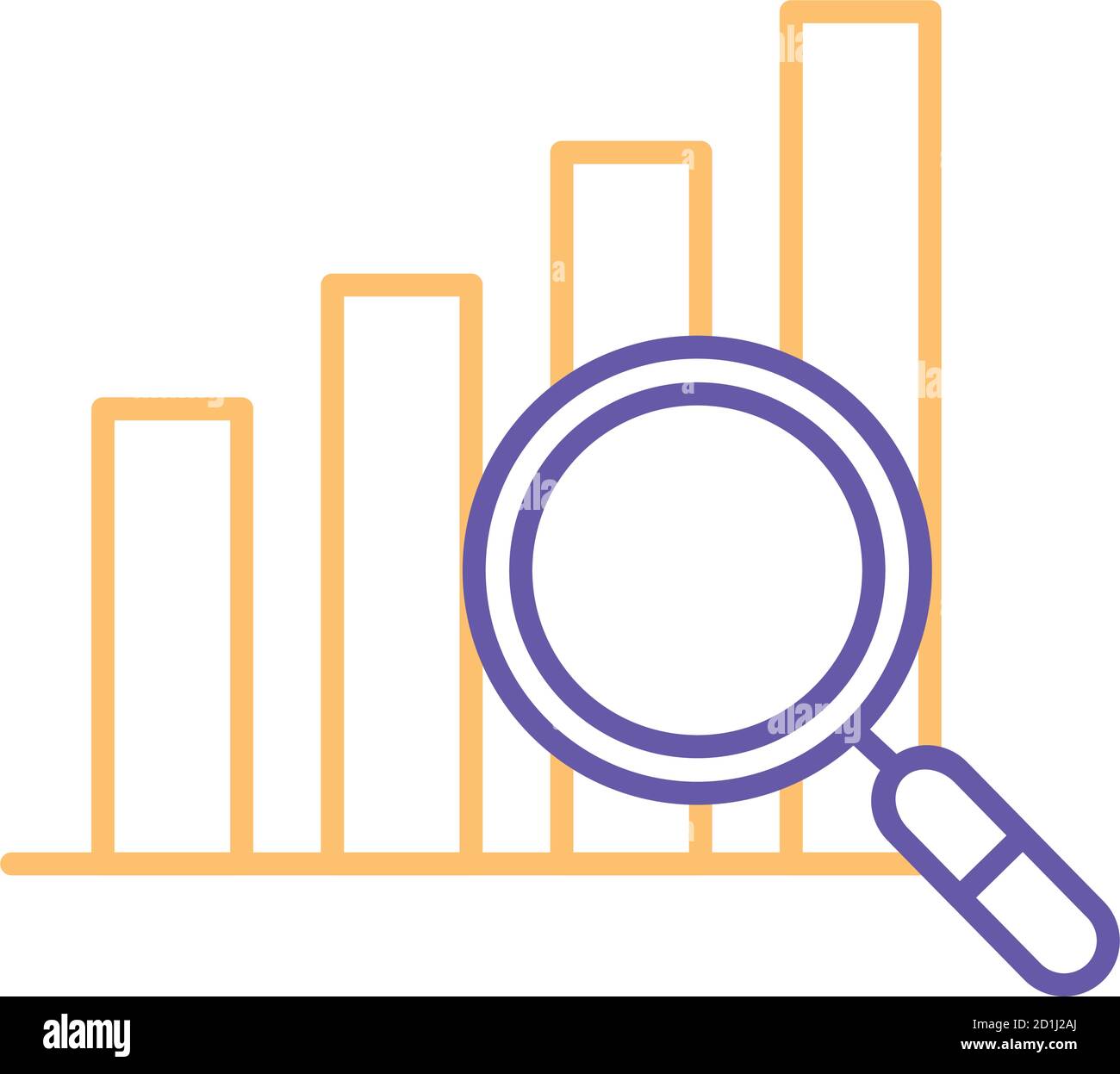 bars chart with lupe line style icon vector design Stock Vector Image & Art - Alamy