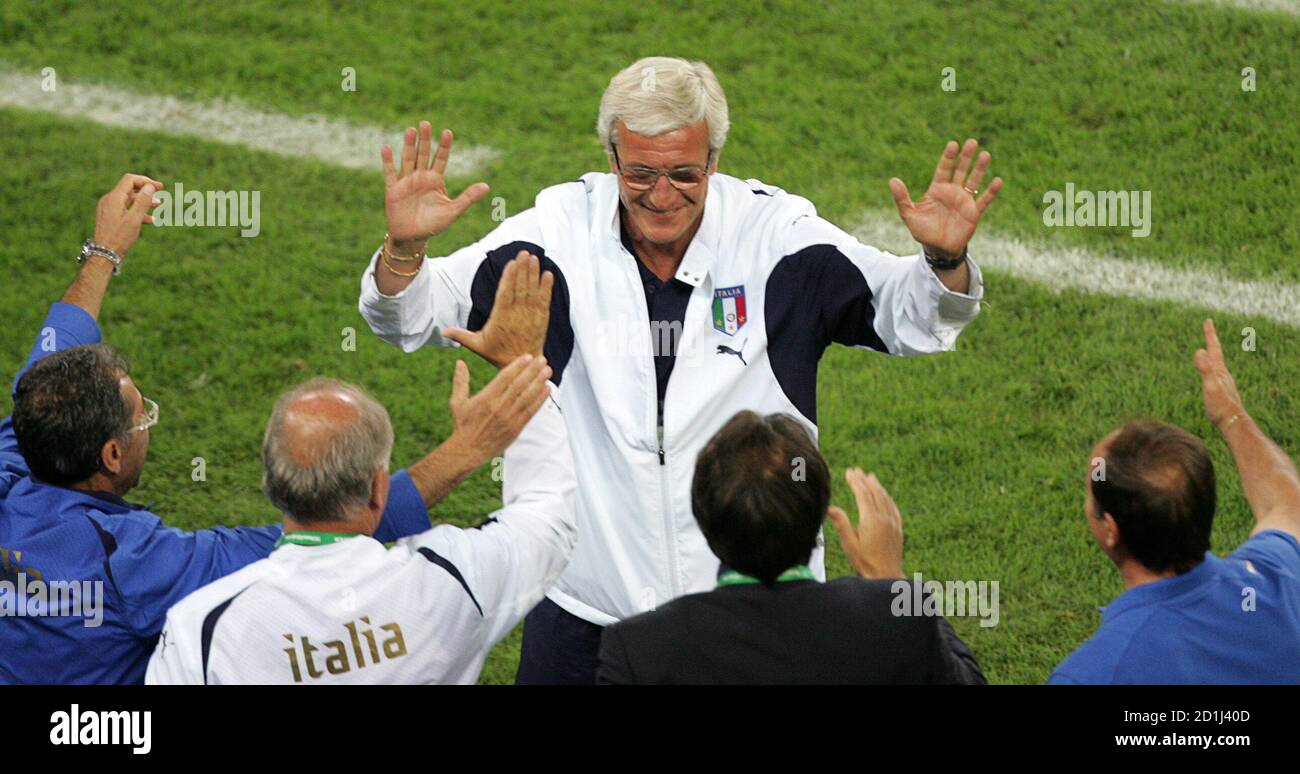 Italy coach marcello lippi celebrates with the fifa world cup hi-res ...