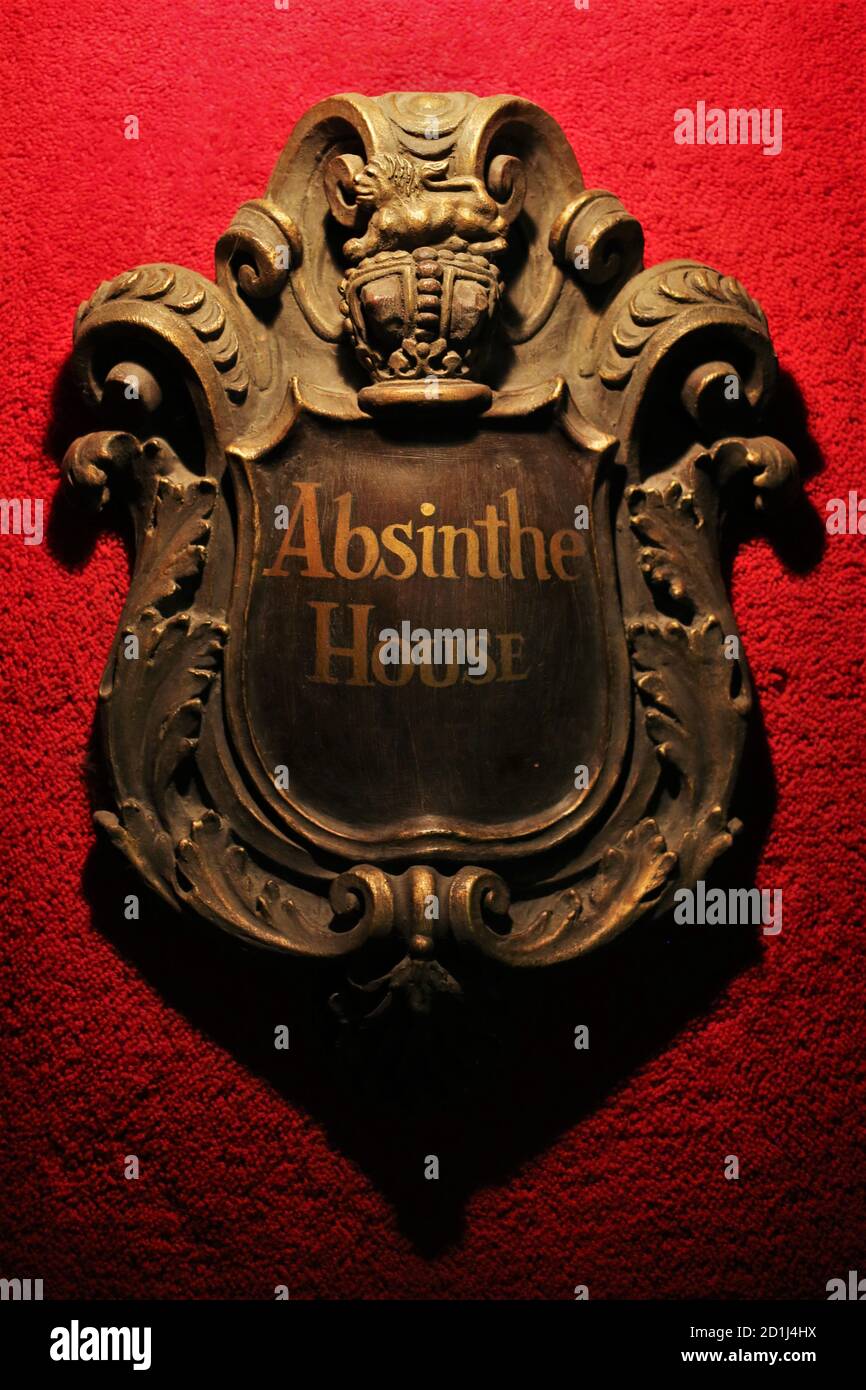 An antique sign reading "Absinthe House Stock Photo - Alamy