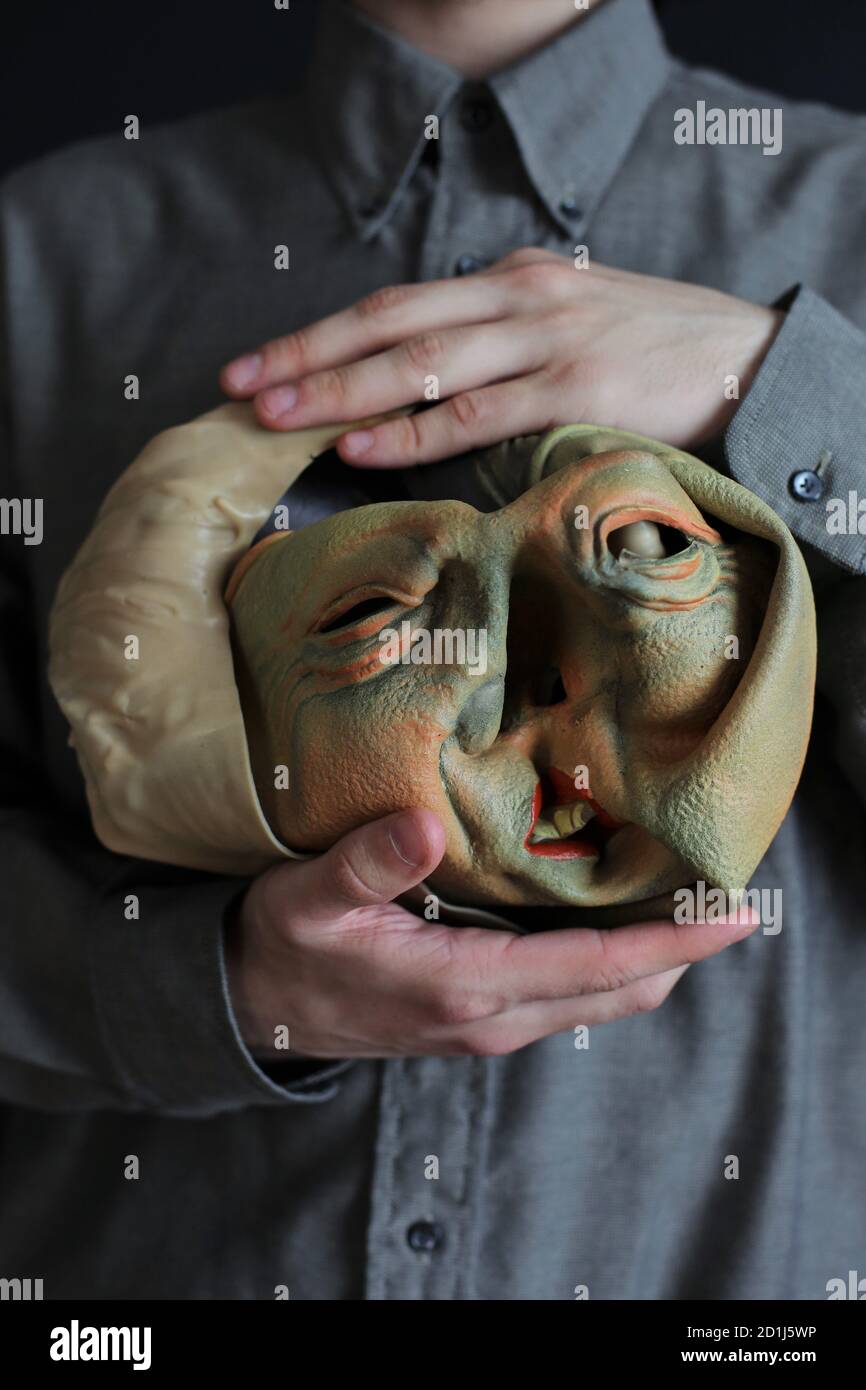 Man with distorted face hi-res stock photography and images - Alamy