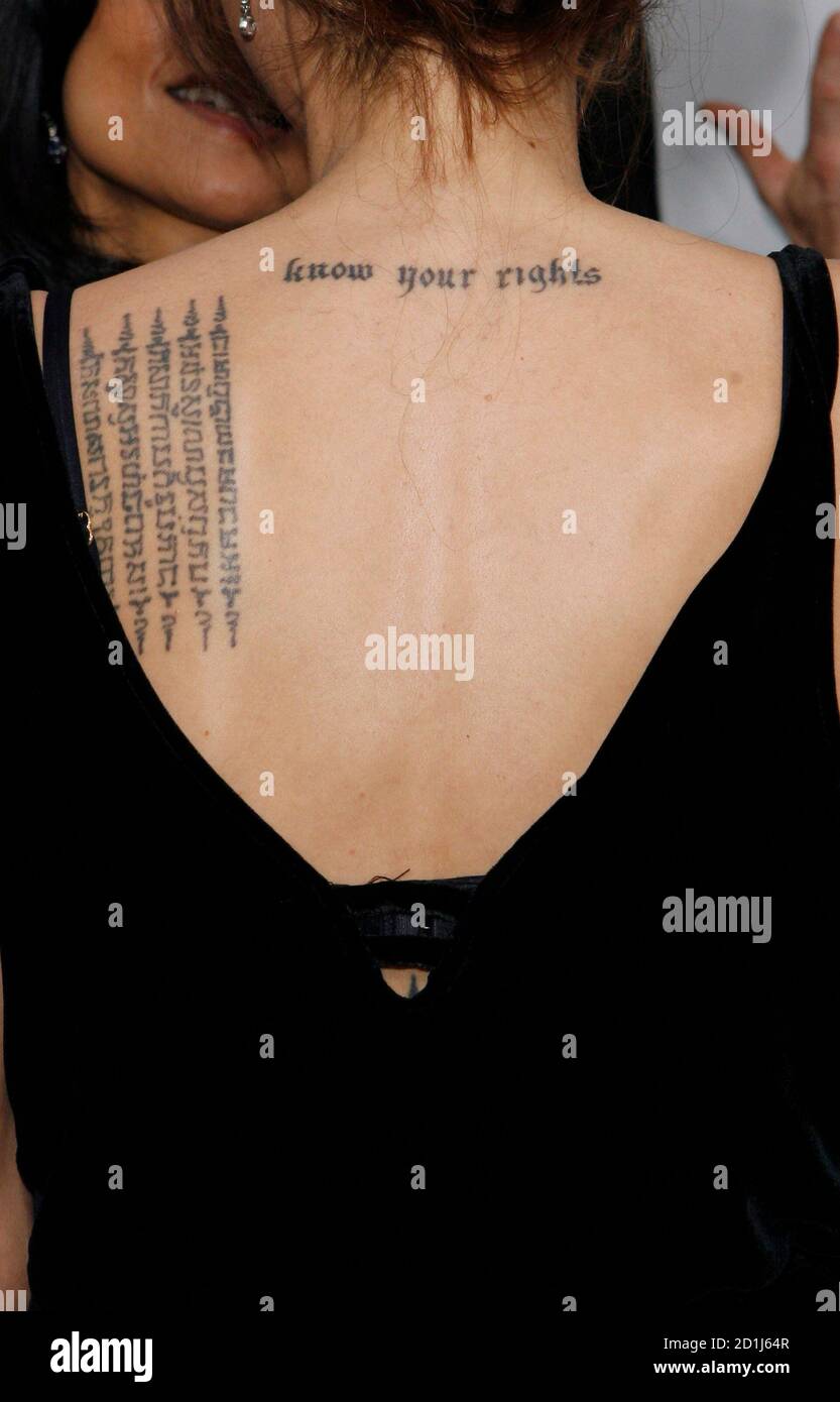 Angelina jolie 2007 tattoo hi-res stock photography and images - Alamy