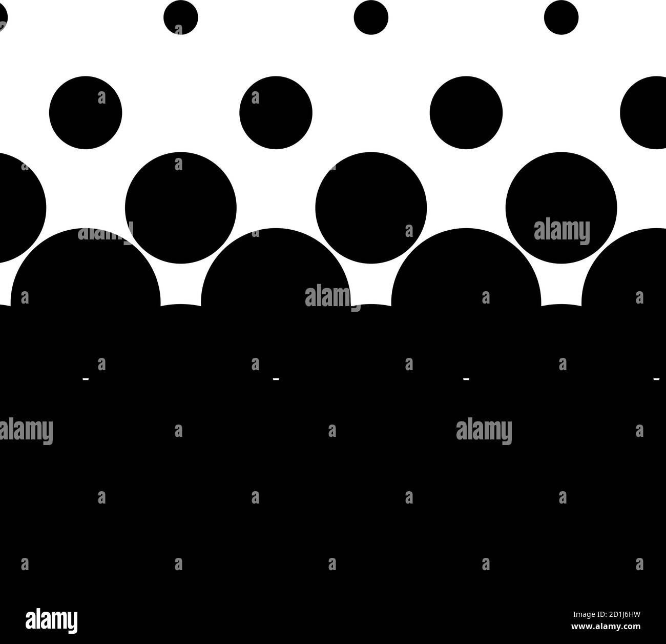 Linear, horizontal halftone vector pattern, texture. Circles, dots ...