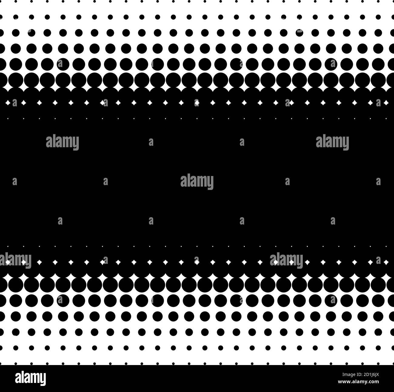 Linear, horizontal halftone vector pattern, texture. Circles, dots ...