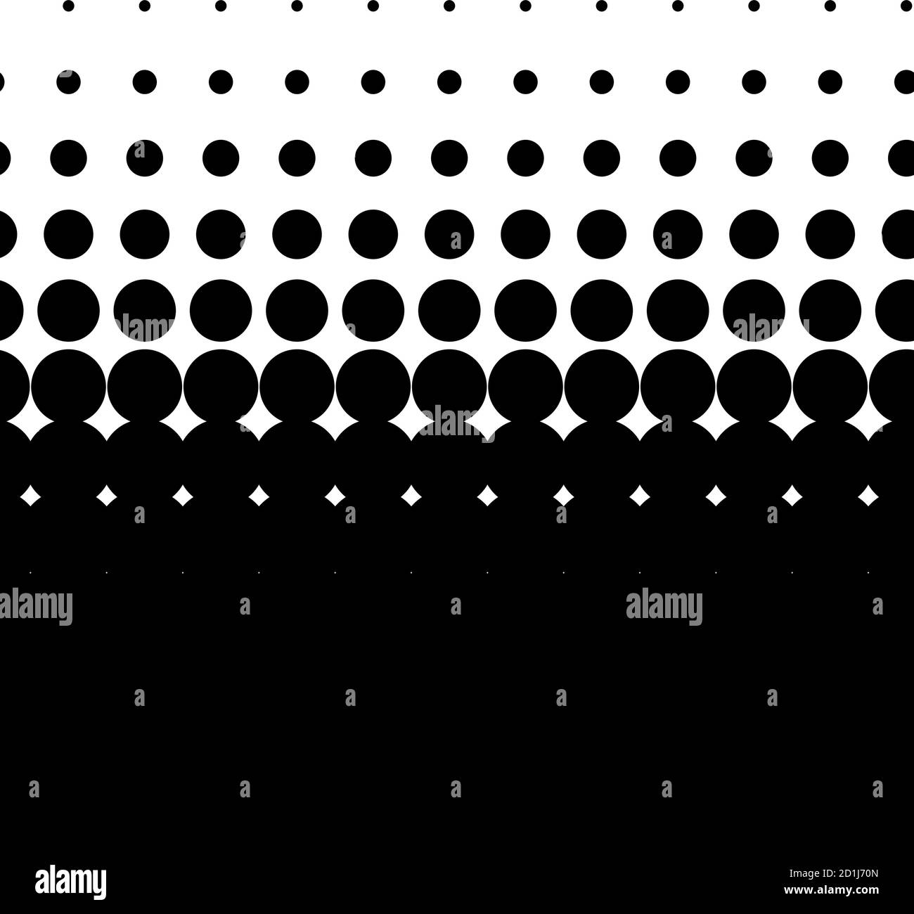 Linear, horizontal halftone vector pattern, texture. Circles, dots ...