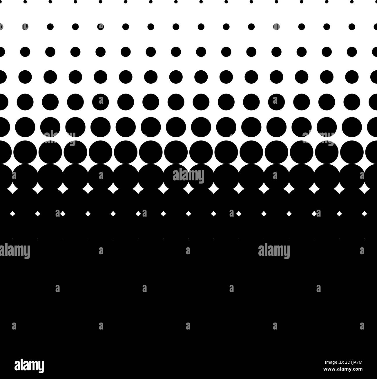Linear, horizontal halftone vector pattern, texture. Circles, dots ...