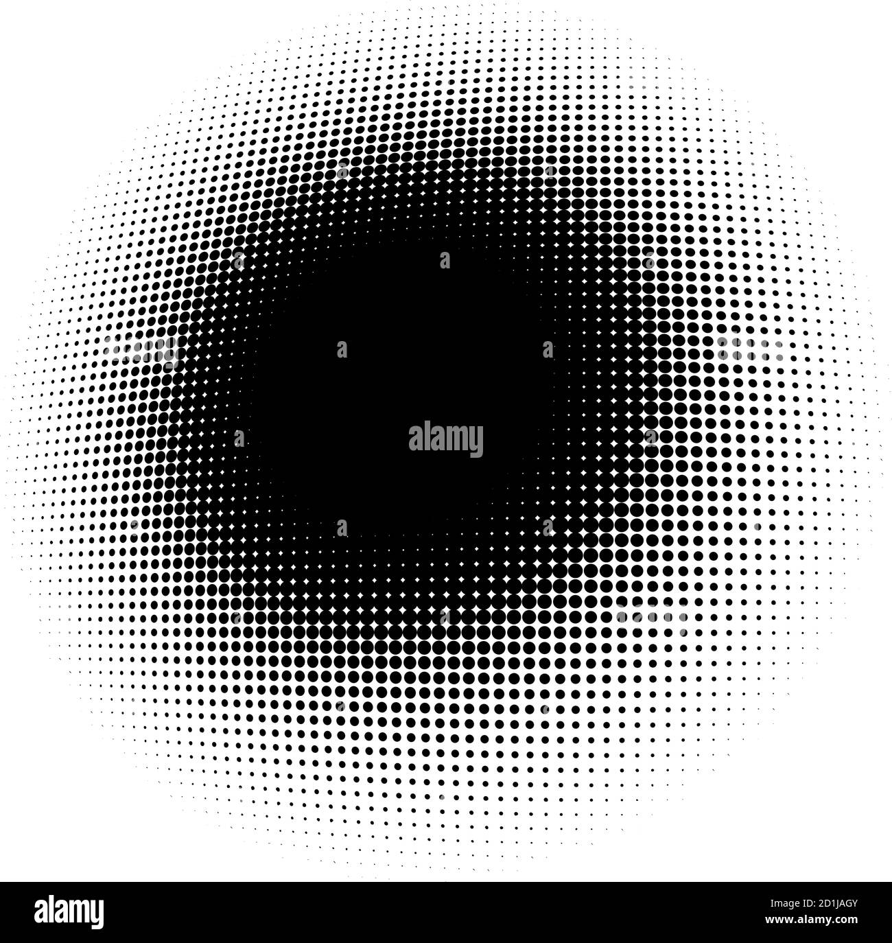 Spherical distortion halftone dots element. Orb, ball deform on bulge ...