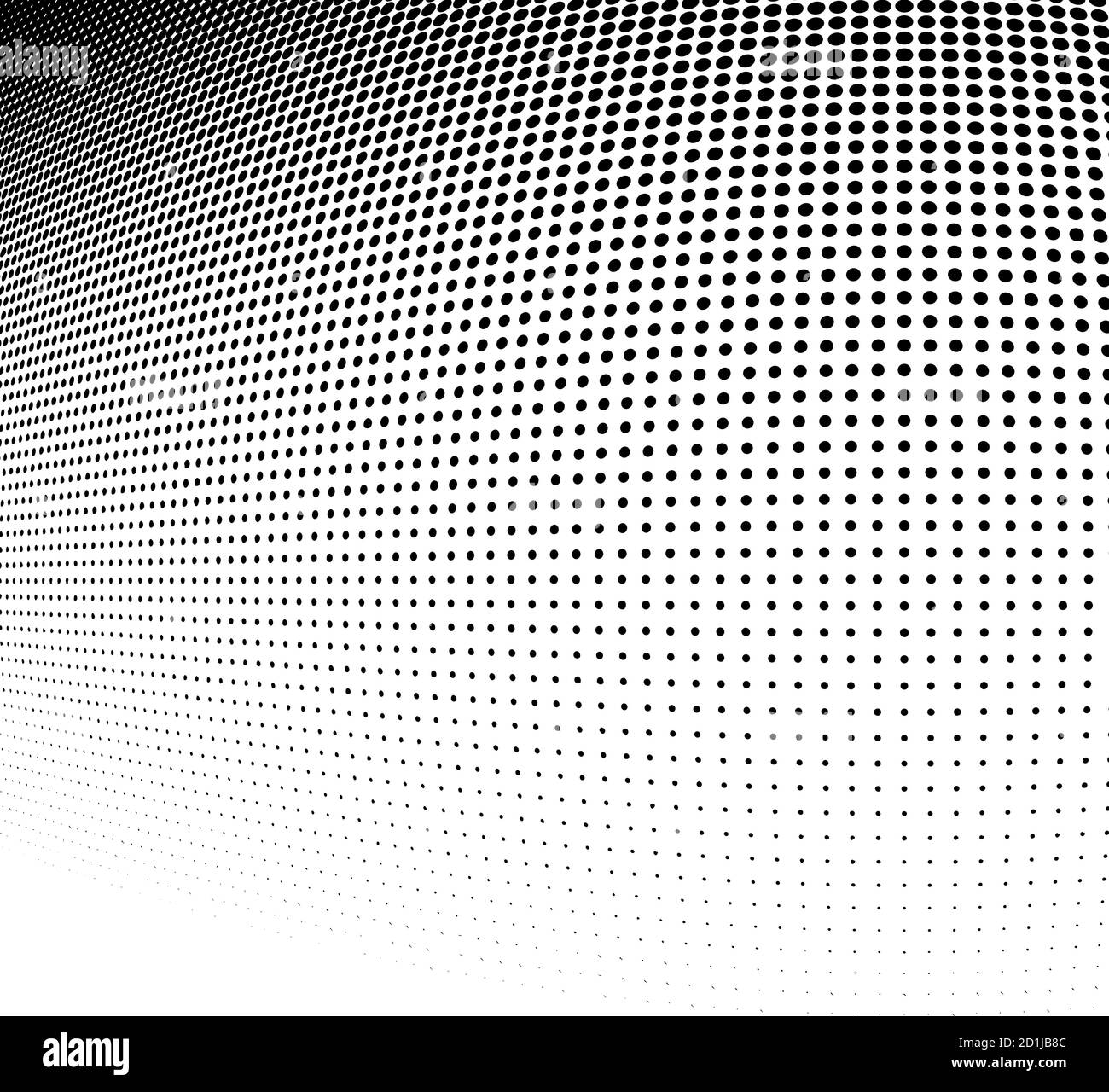 Spherical distortion halftone dots element. Orb, ball deform on bulge ...