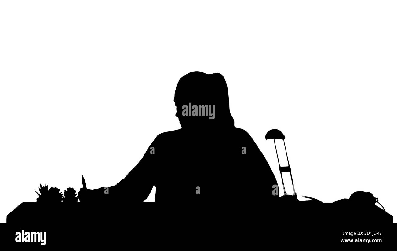 Silhouette Happy student studying and learning taking notes from a ...