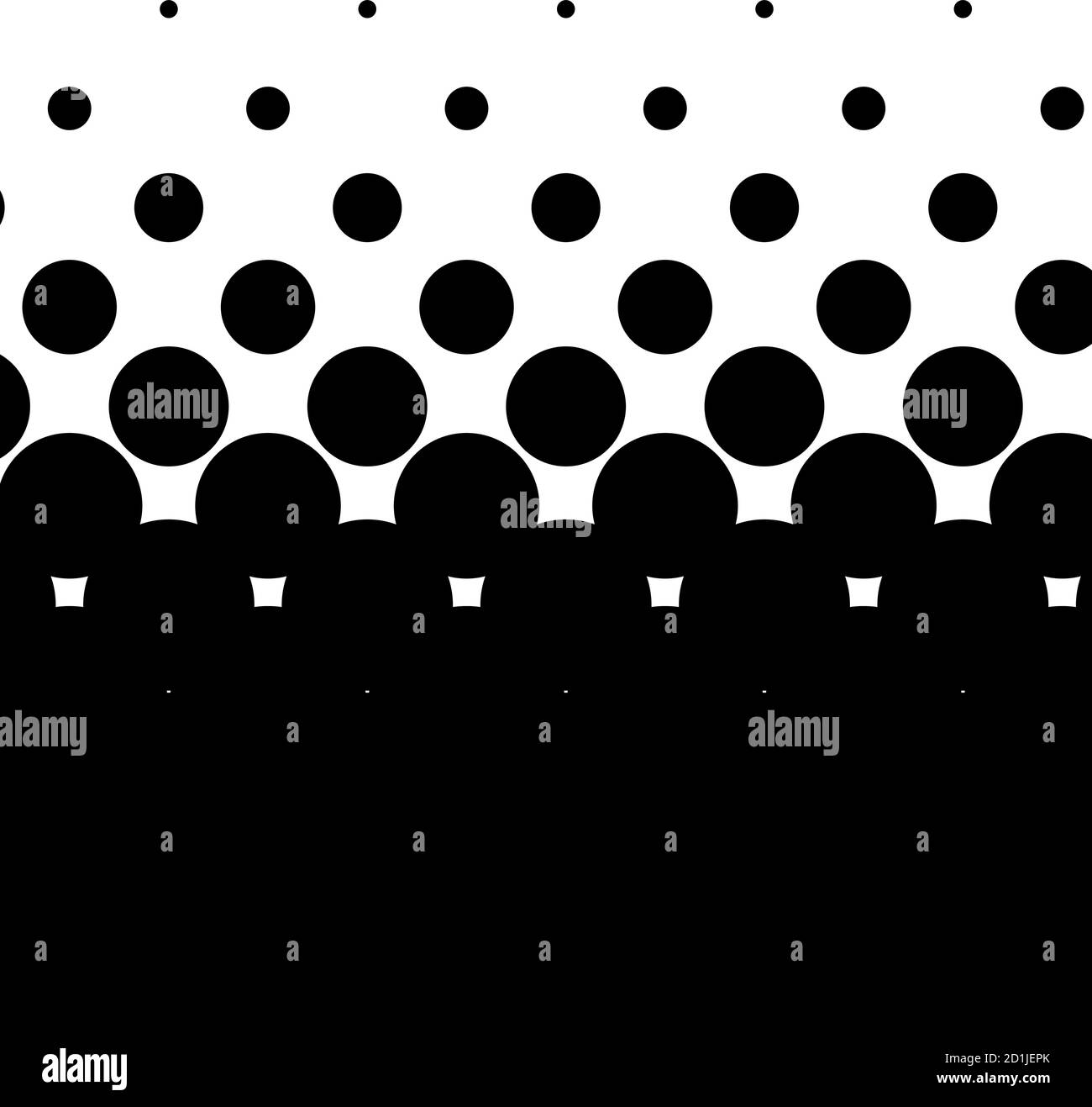 Linear, horizontal halftone vector pattern, texture. Circles, dots ...
