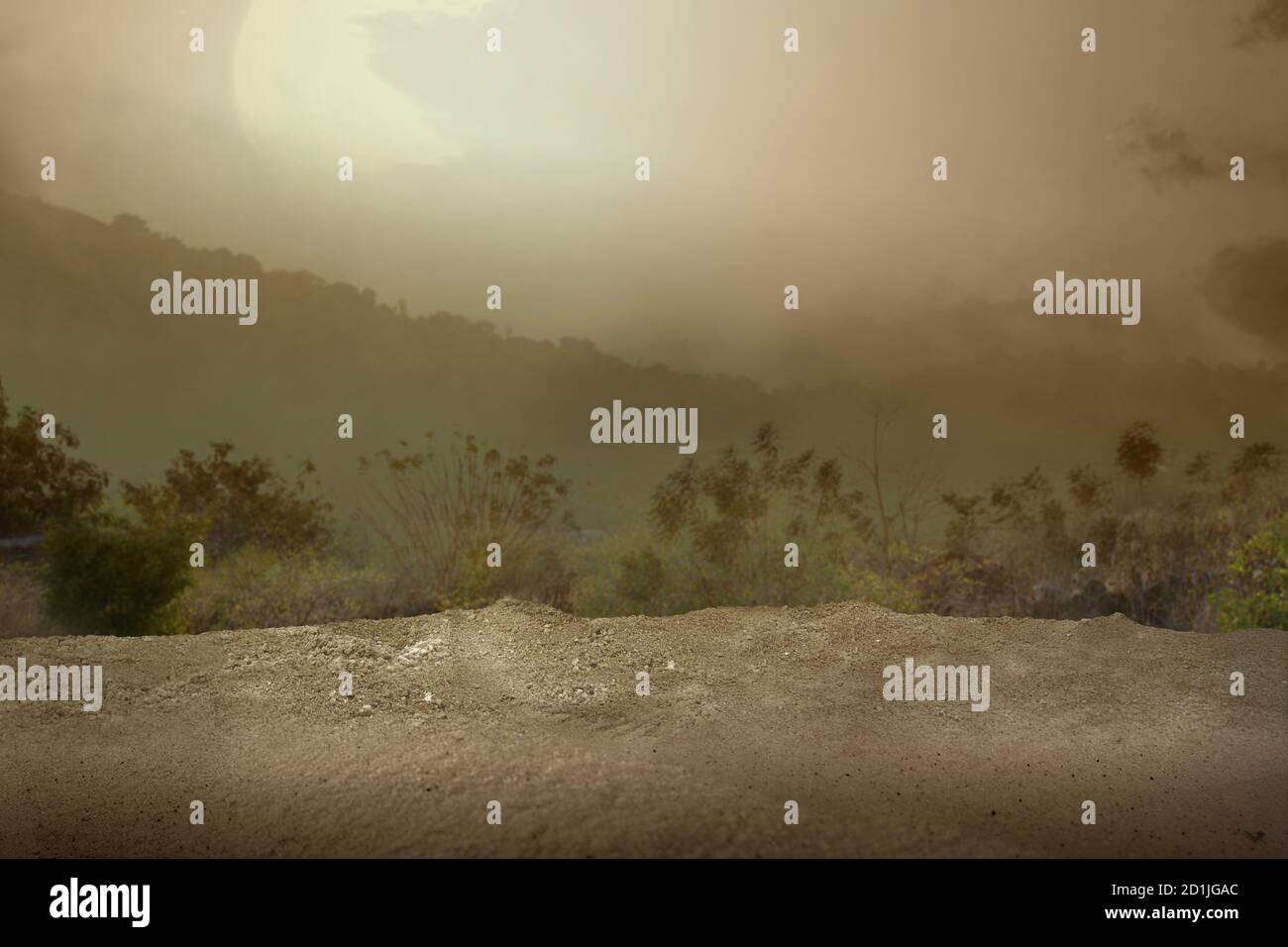 Field with the dramatic scene background Stock Photo - Alamy