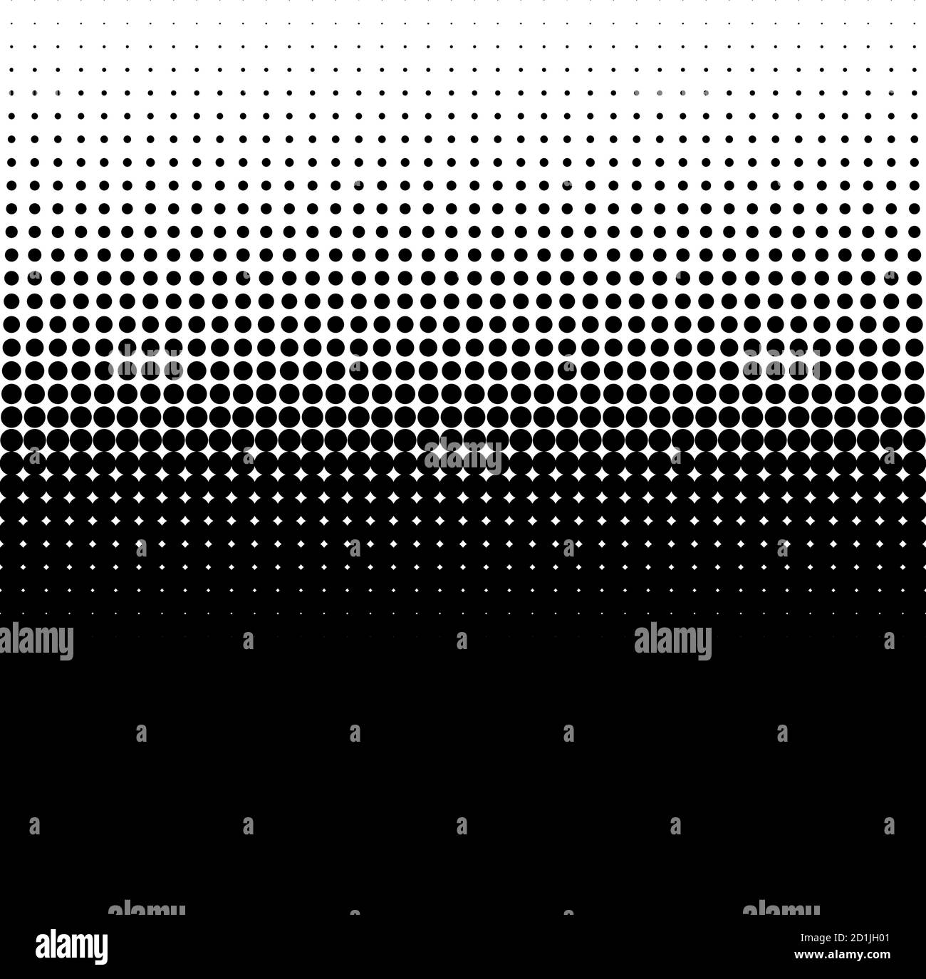Linear, horizontal halftone vector pattern, texture. Circles, dots ...