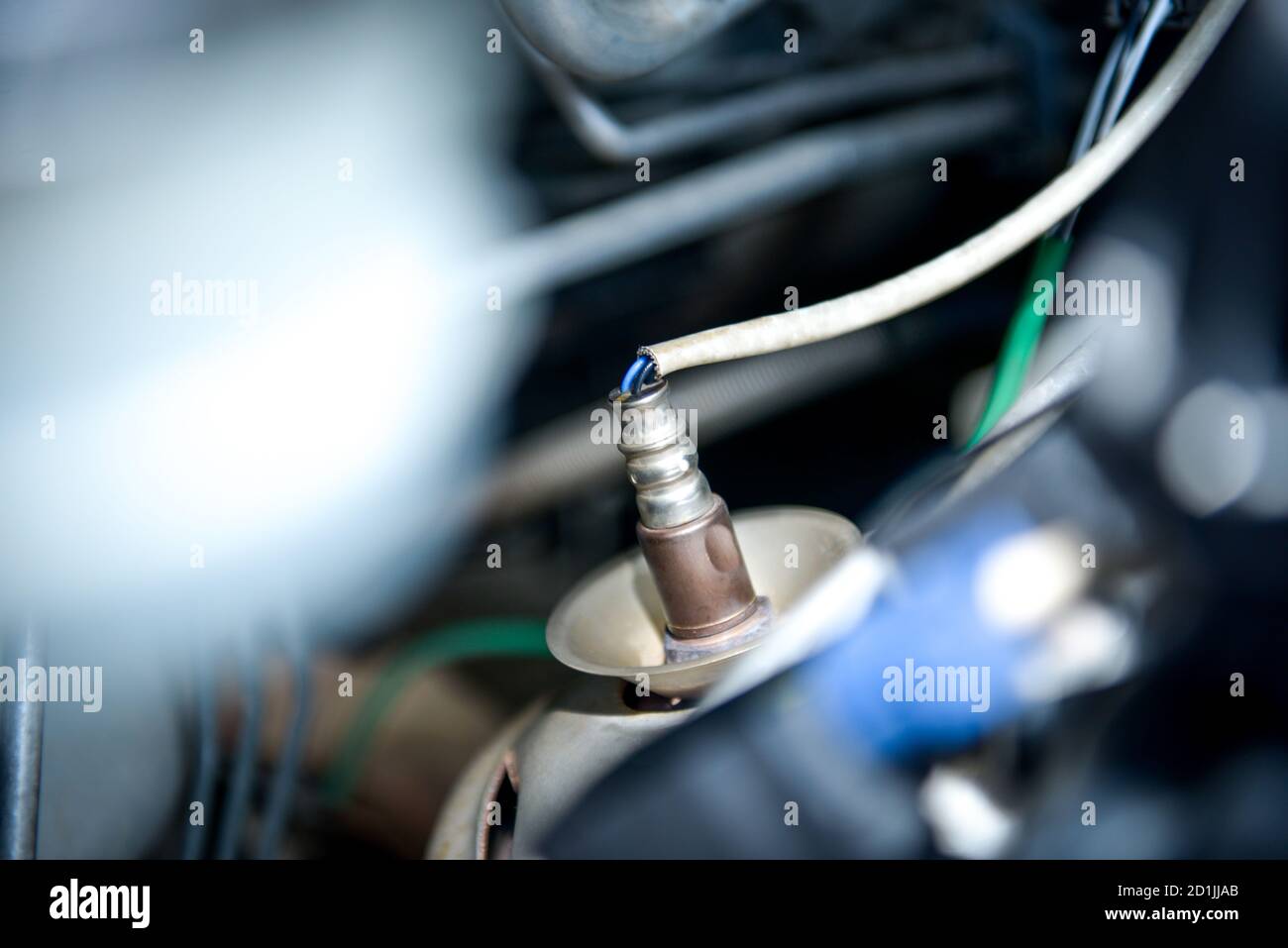 Detail of engine car inside the car hood Stock Photo - Alamy